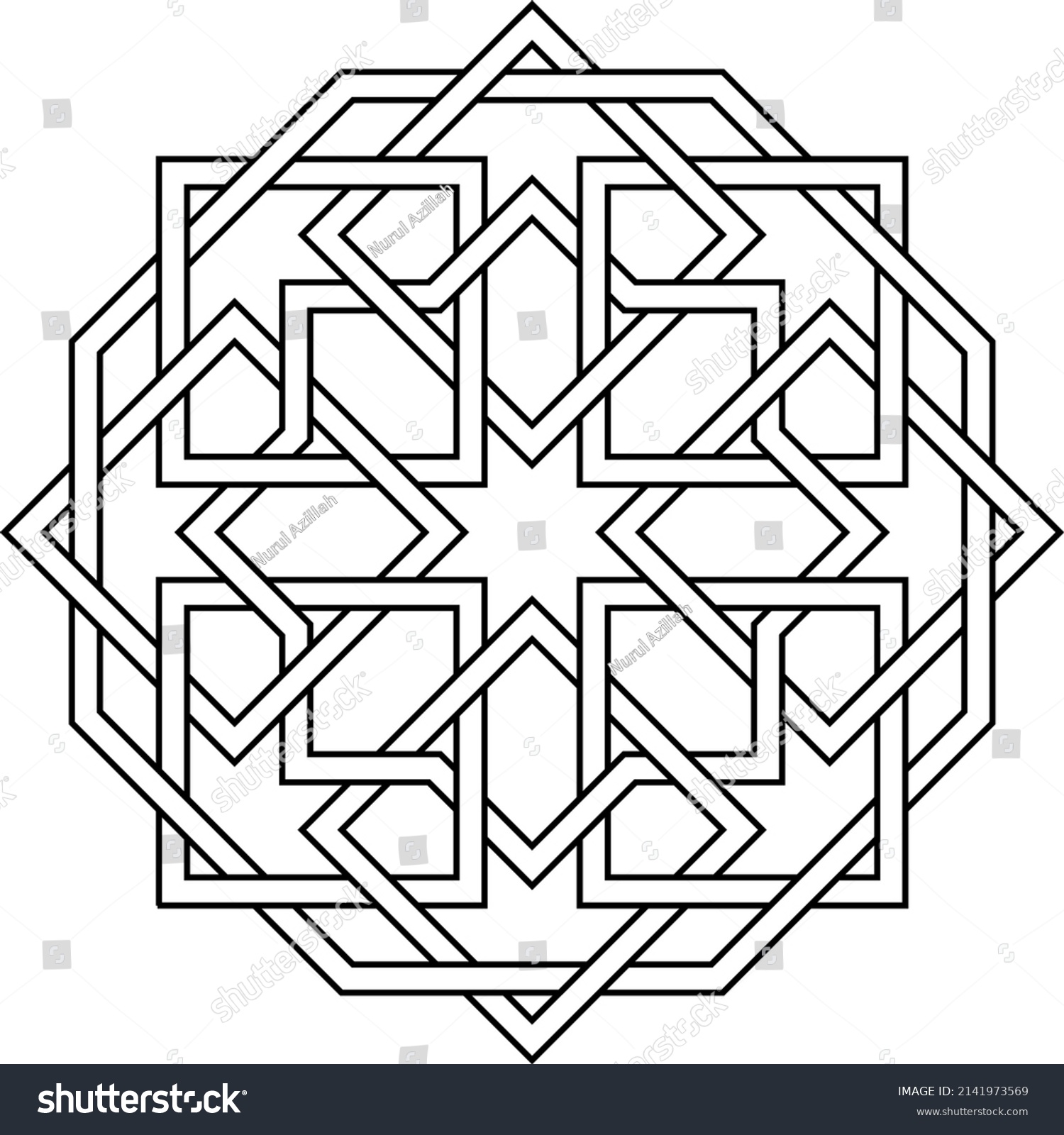 Interlocking Islamic Pattern Logo Element Vector Stock Vector (Royalty ...