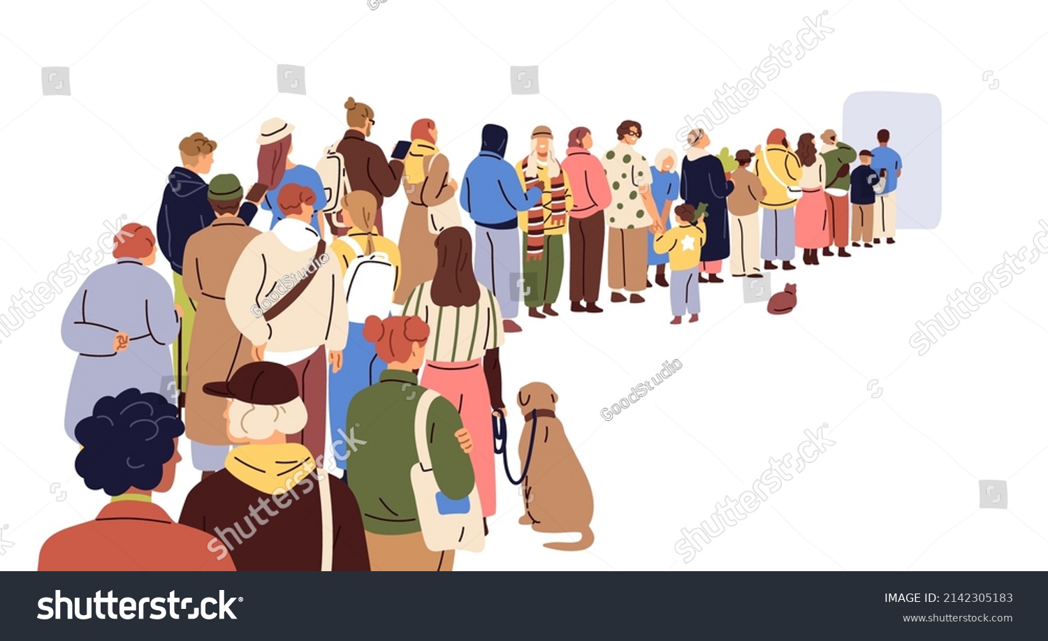 Big Queue Many Multitude People Waiting Stock Vector (Royalty Free ... Big Queue Many Multitude People Waiting Stock Vector (Royalty Free ...