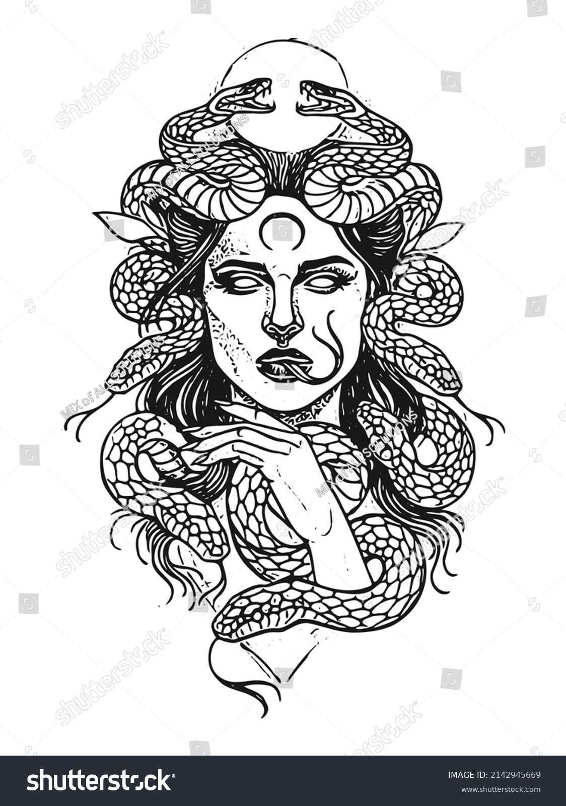 Beautiful Face Medusa Gorgon Snakes On Stock Vector (Royalty Free ... Beautiful Face Medusa Gorgon Snakes On Stock Vector (Royalty Free ...