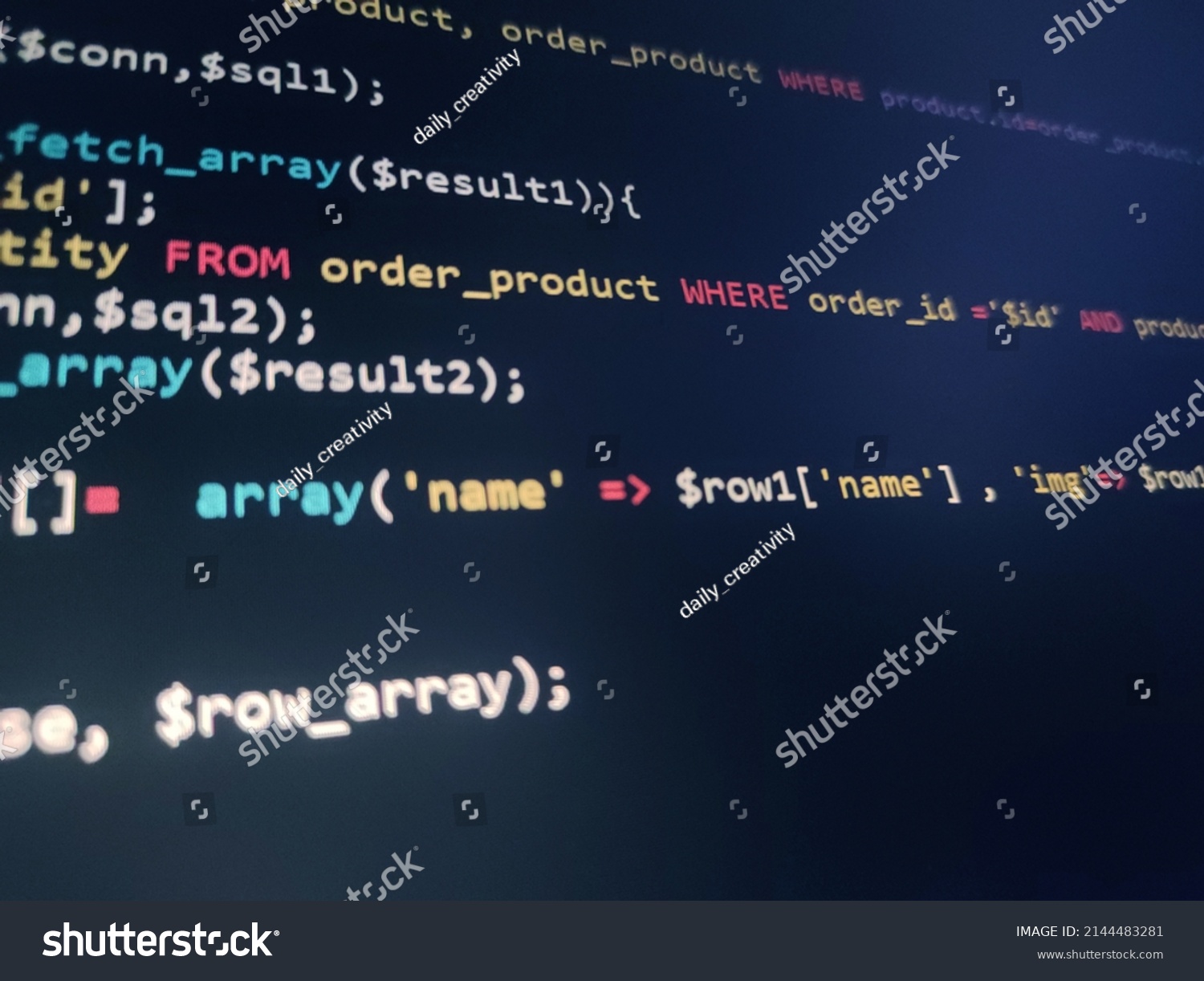 Abstract Screen Code Background Technology Development Stock Photo ...