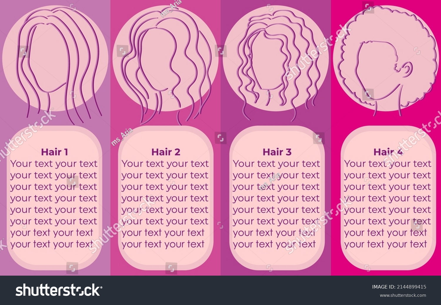 Set Elements Different Types Hair Straight Stock Vector Royalty Free