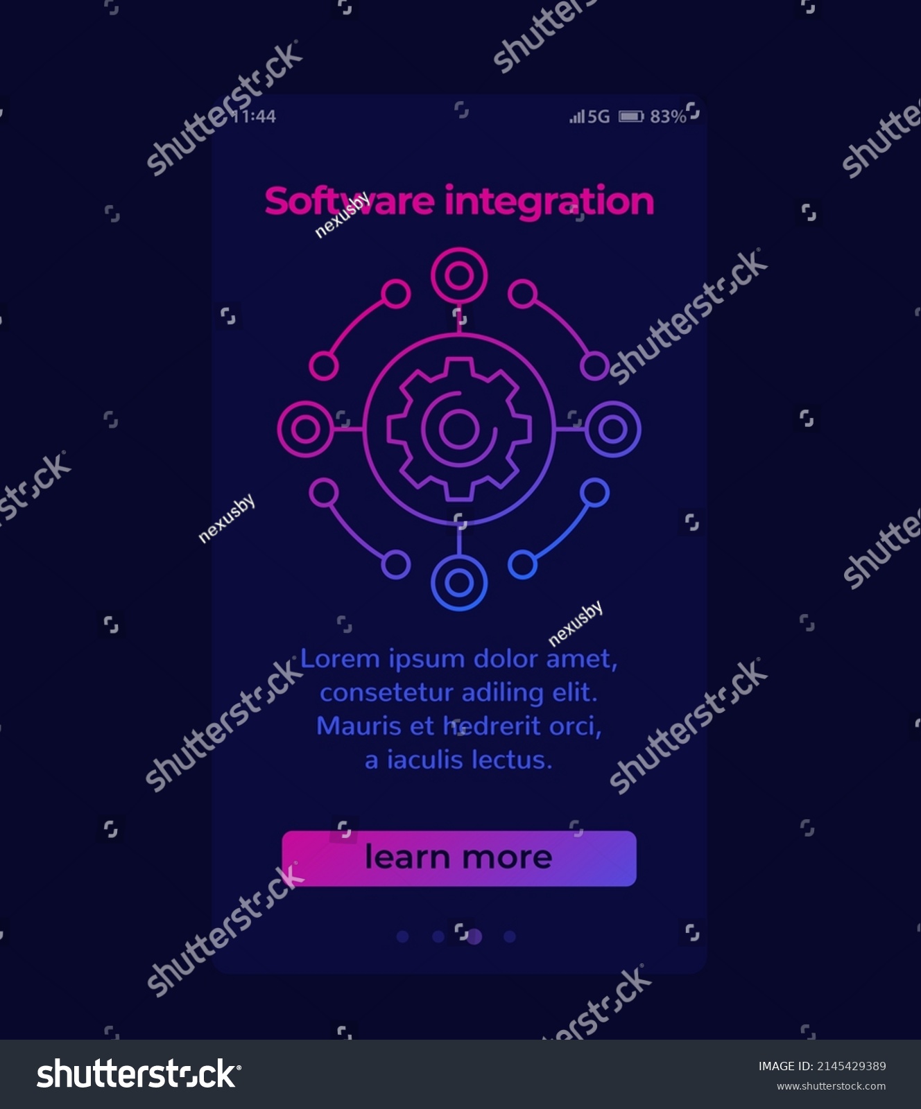 Software Integration Mobile Banner Design Stock Vector Royalty Free