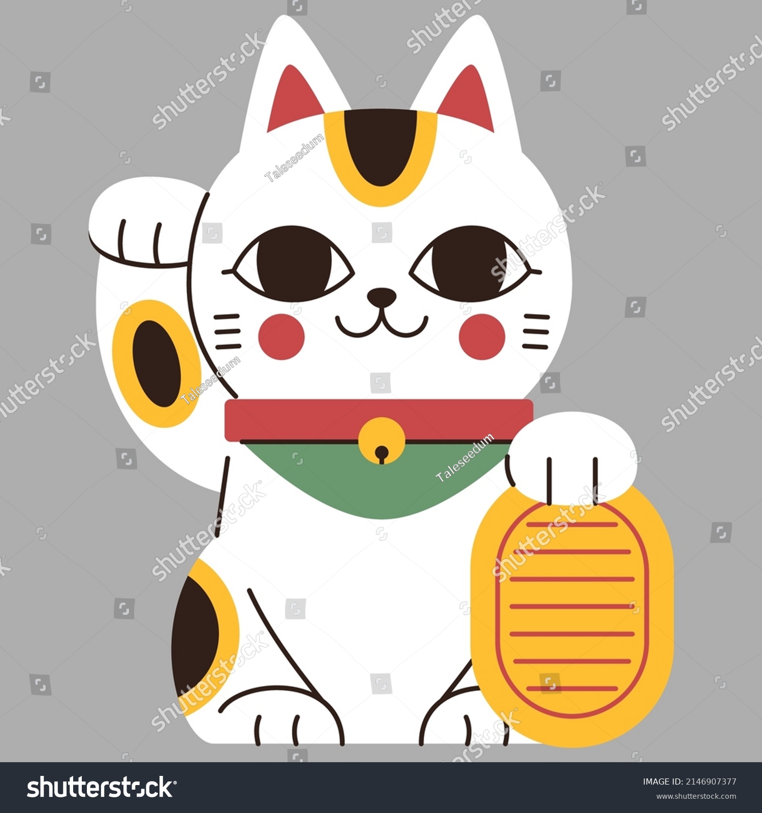 Vector Illustrationwhite Maneki Neko Lucky Cat Stock Vector (Royalty Free) 2146907377 | Shutterstock
