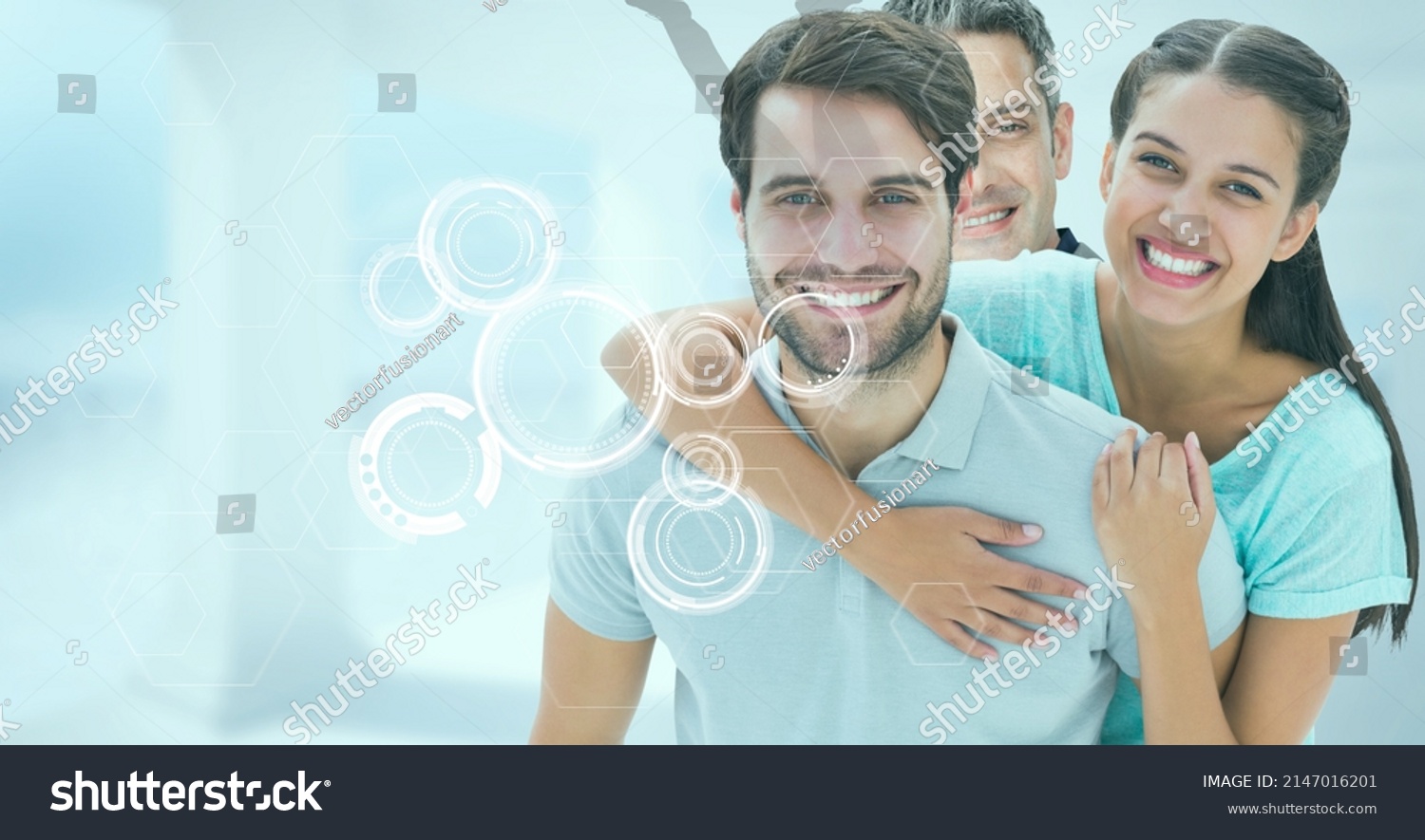 Multiple Round Scanners Over Portrait Caucasian Stock Photo 2147016201 ... Multiple Round Scanners Over Portrait Caucasian Stock Photo 2147016201 ...