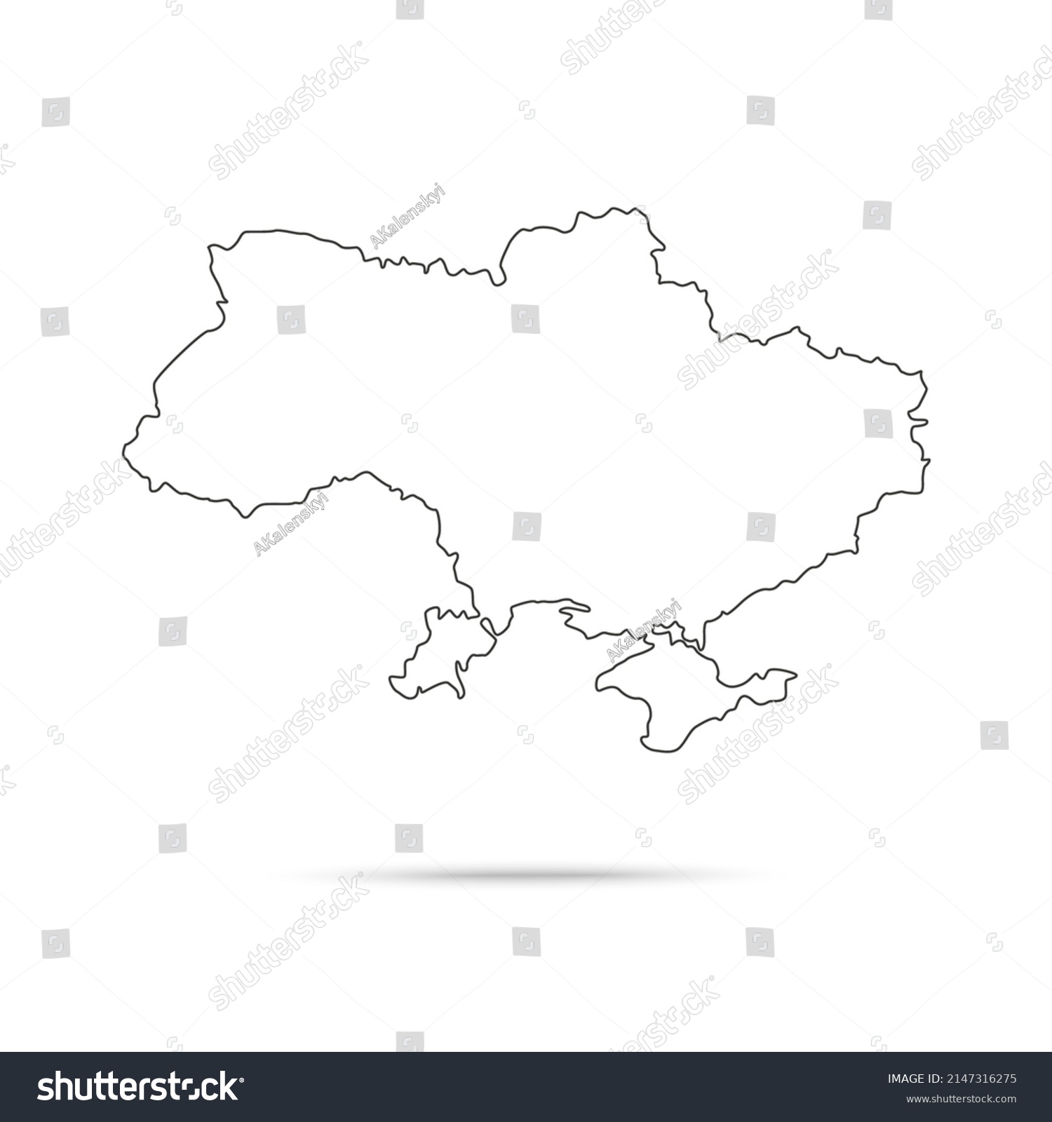 Vector Illustration Line Map Ukraine Stock Vector (Royalty Free ... Vector Illustration Line Map Ukraine Stock Vector (Royalty Free ...