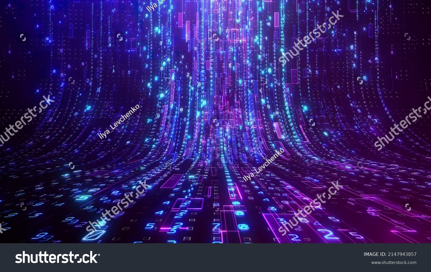 Abstract Technology Background Binary Data Streaming: стоковая иллюстрация, 2147943857 ...
