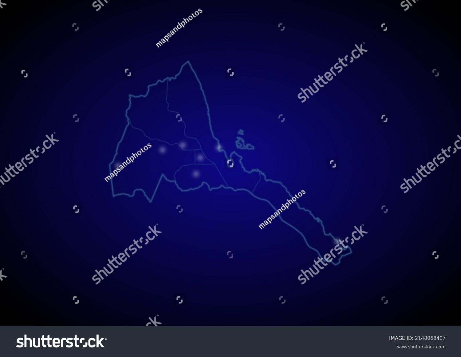 Eritrea Concept Vector Map Glowing Cities Stock Vector Royalty Free 2148068407 Shutterstock