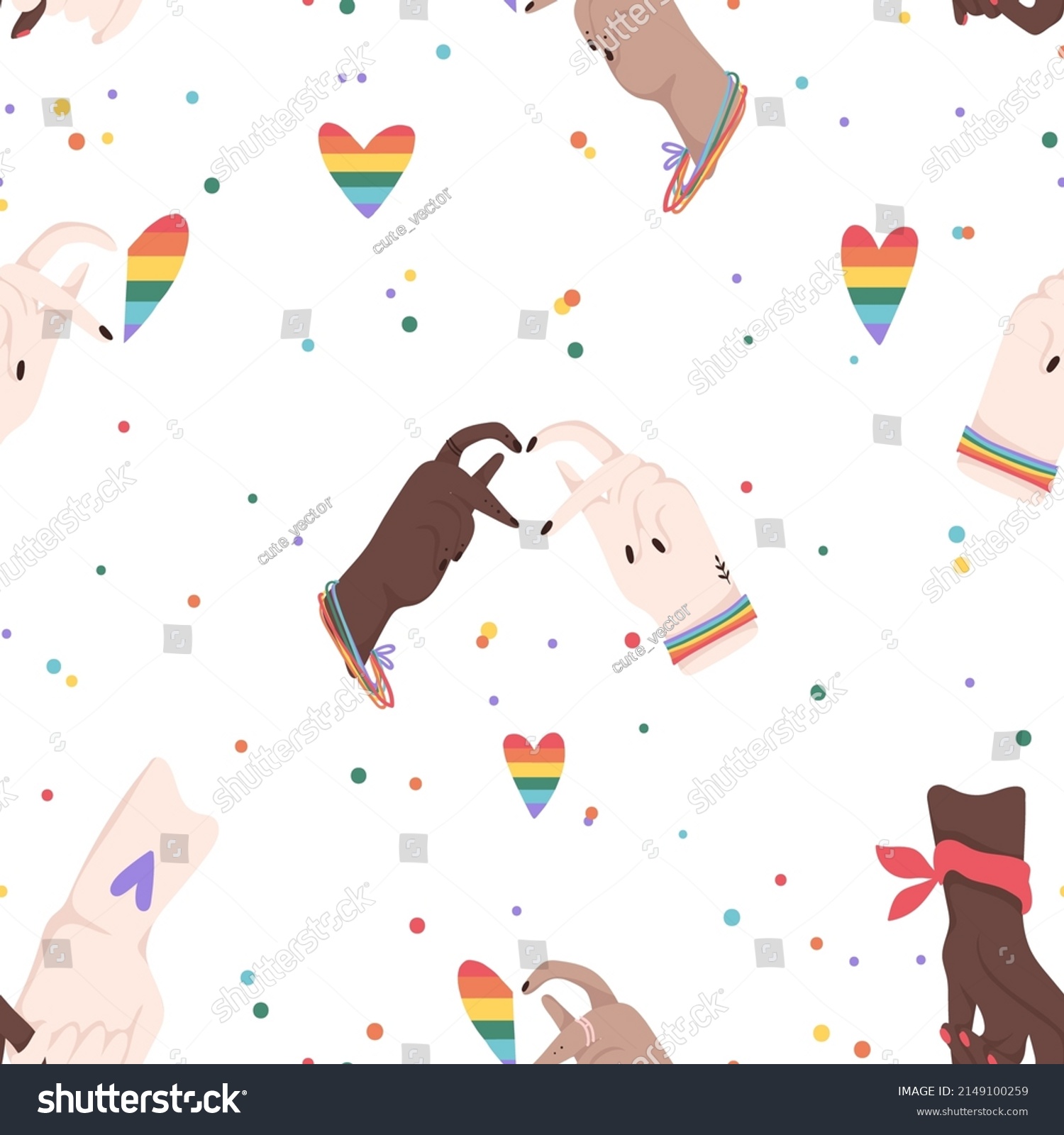 Gay Pride Seamless Pattern Rainbow Color Stock Vector Royalty Free