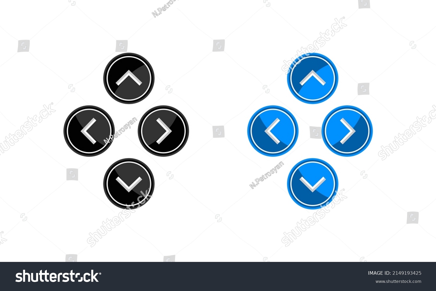 Arrow Control Button Icon Set Menu Stock Vector (Royalty Free ...