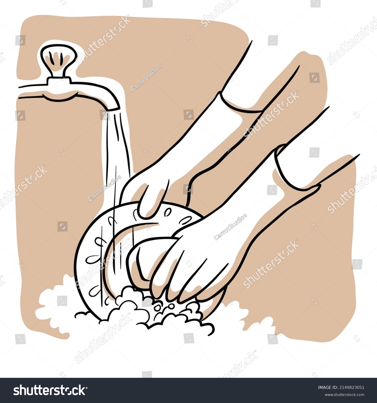 Washing Dishes Line Art Vector Stock Vector Royalty Free 2149823051
