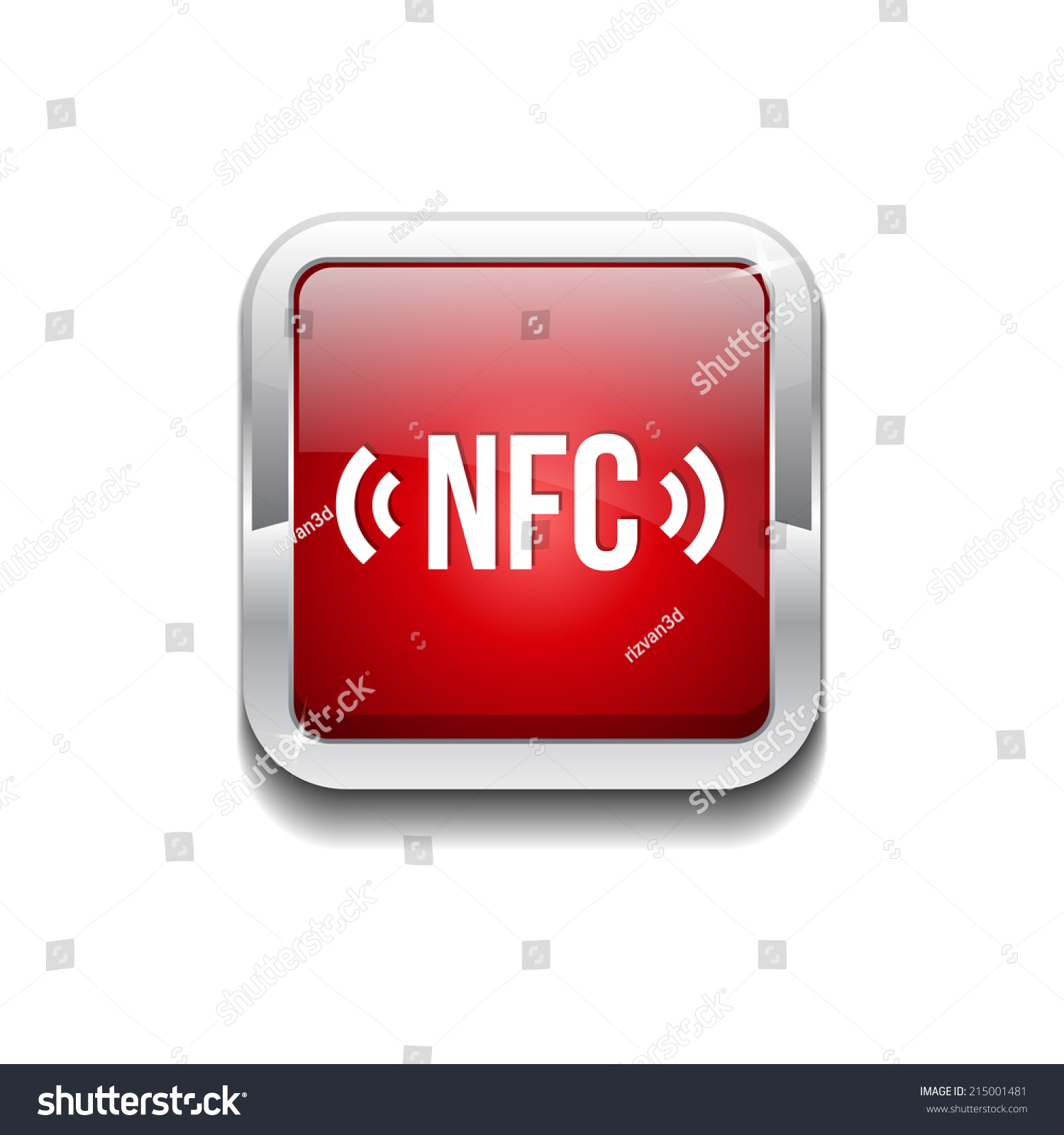 Nfc Rounded Rectangular Vector Red Web Stock Vector (Royalty Free ...