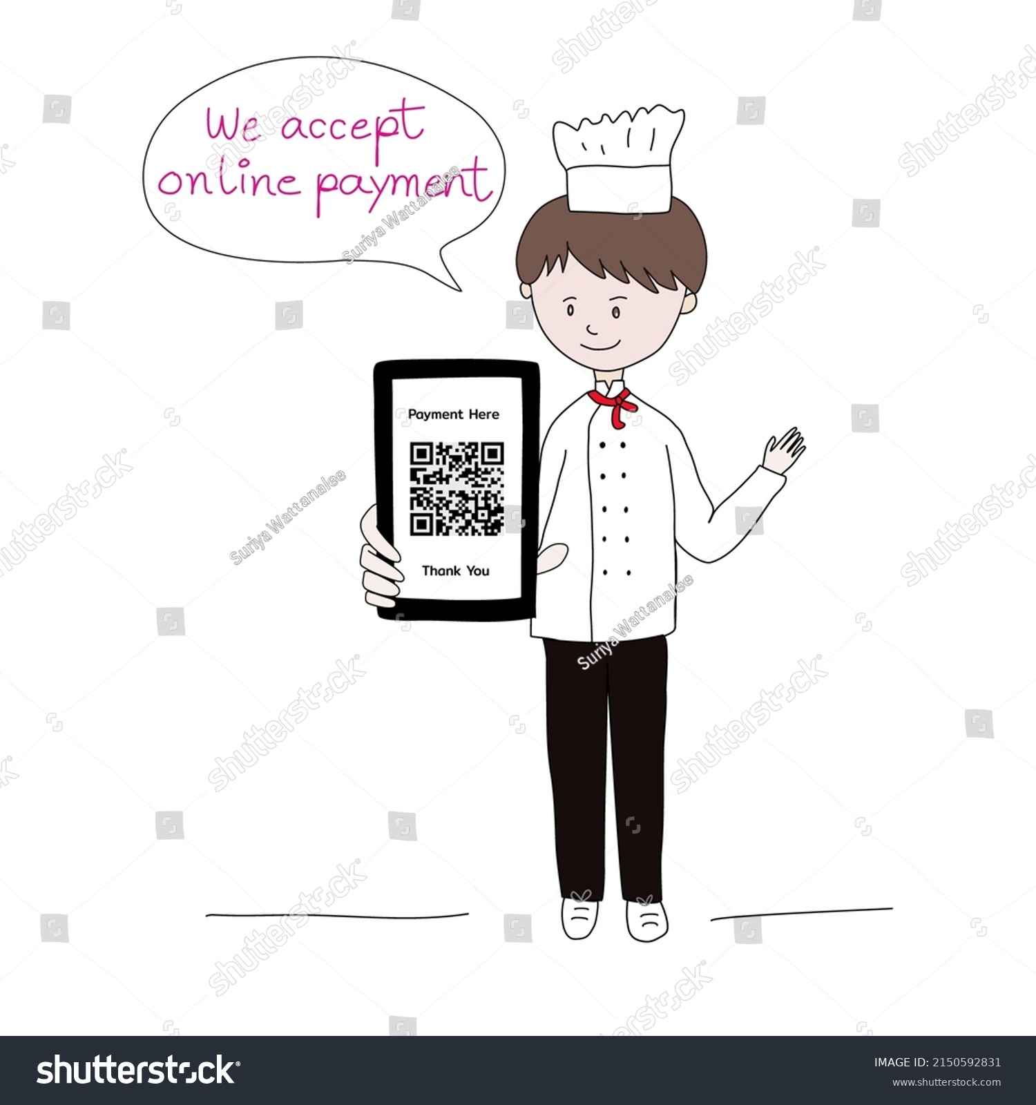 Cashless Payment Scan Qr Code On Stock Vector Royalty Free 2150592831 Shutterstock