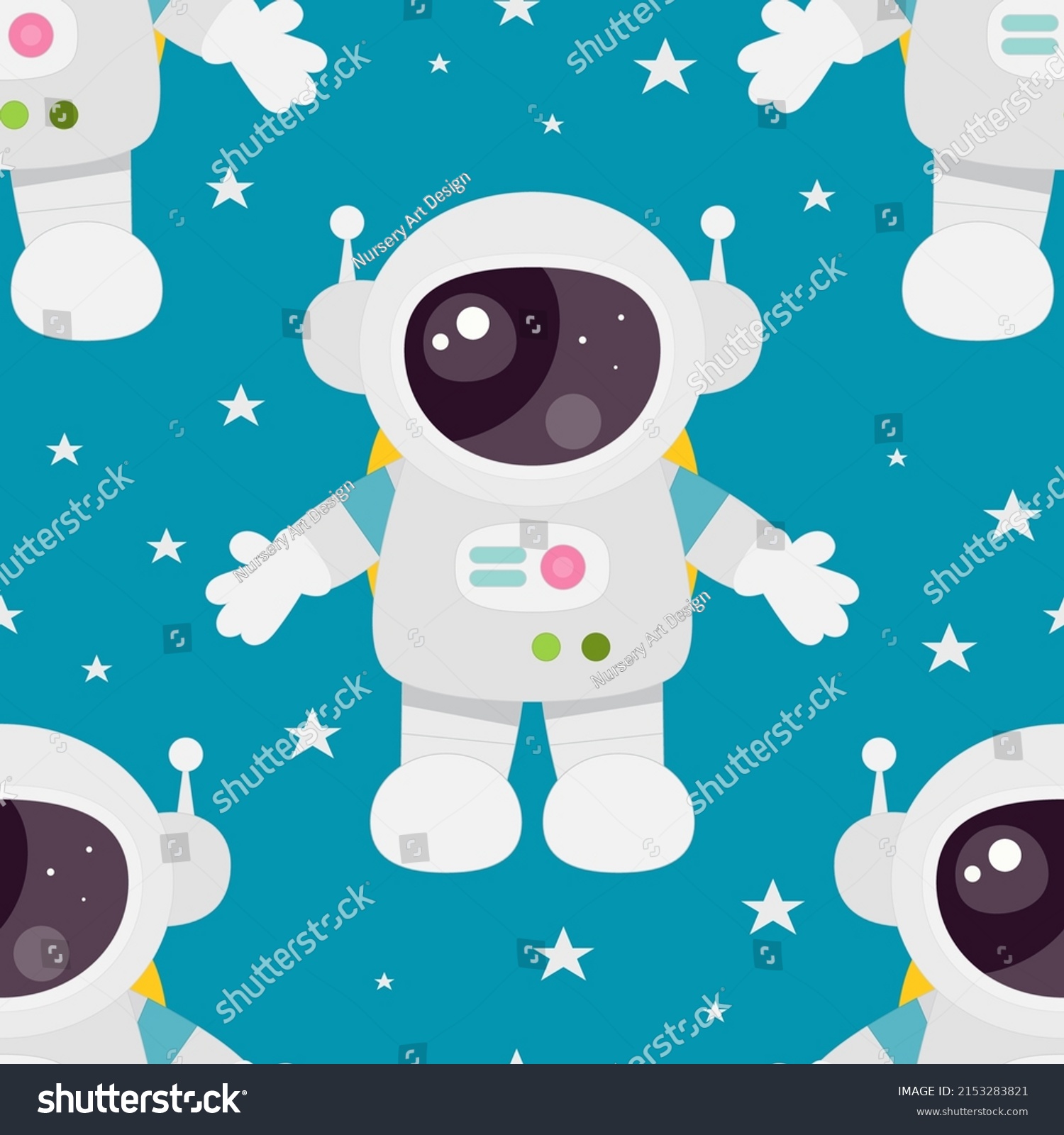 Outer Space Seamless Pattern Astronaut Space Stock Vector (Royalty Free ...