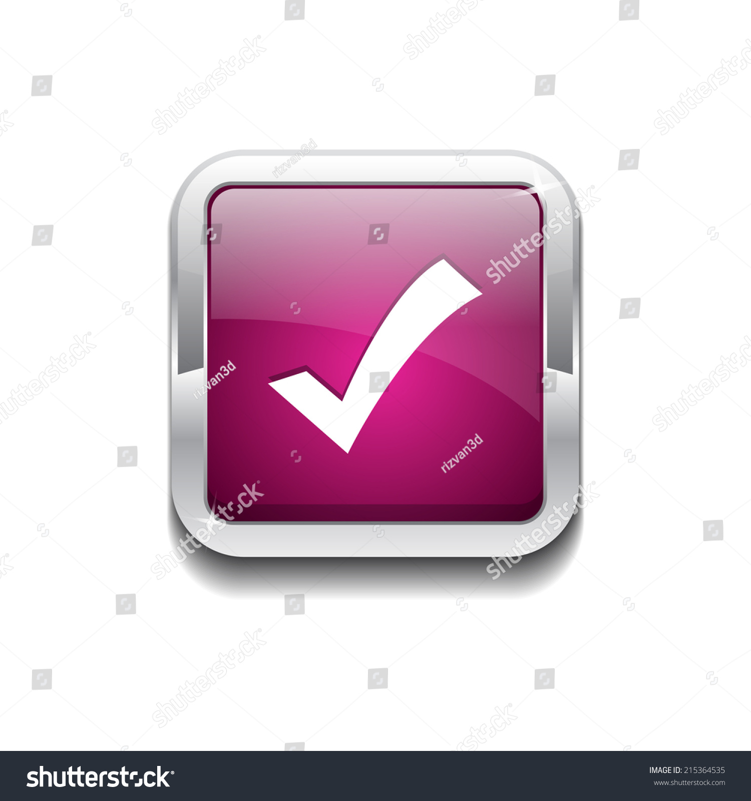 Tick Mark Rounded Rectangular Vector Pink Stock Vector (Royalty Free ...