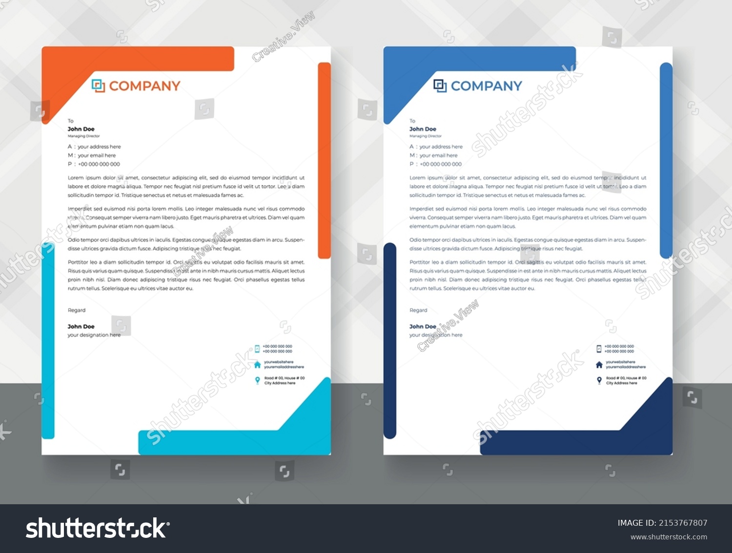 Professional Modern Business Letterhead Design Template Stock Vector ... Professional Modern Business Letterhead Design Template Stock Vector ...