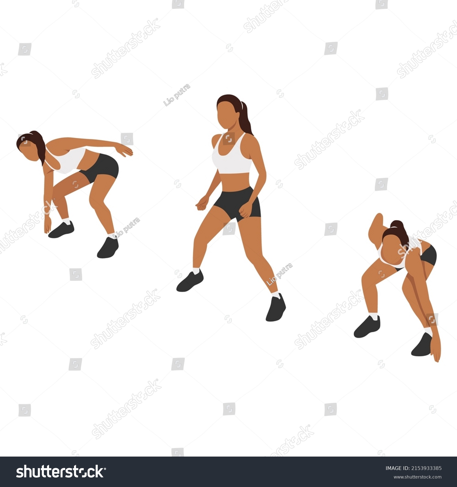 Woman Doing Side Shuffle Exercise Flat Stock Vector (Royalty Free ... Woman Doing Side Shuffle Exercise Flat Stock Vector (Royalty Free ...