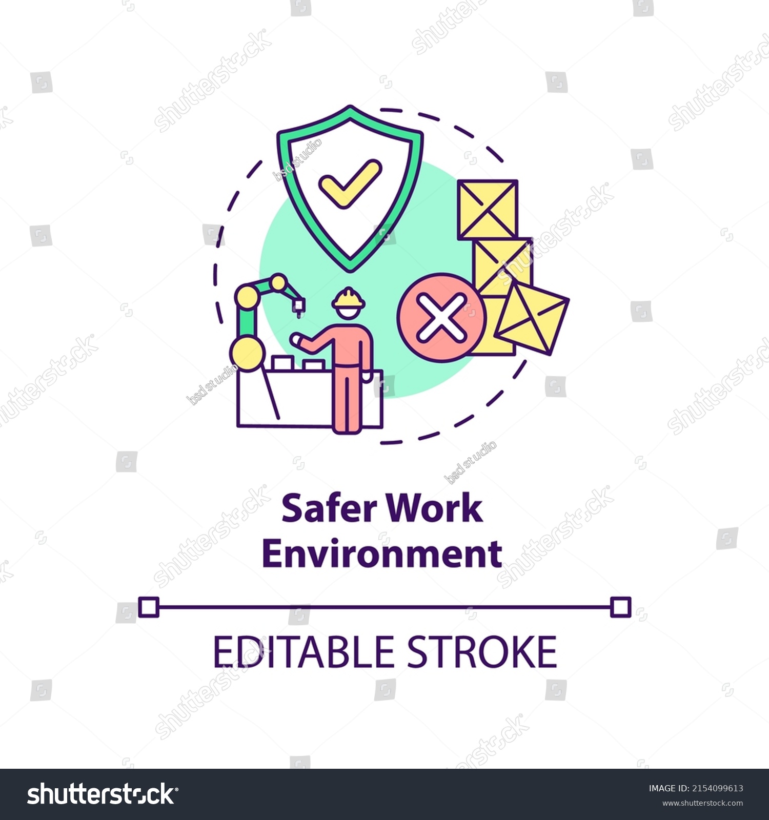 Safer Work Environment Concept Icon Advantage Stock Vector (Royalty ... Safer Work Environment Concept Icon Advantage Stock Vector (Royalty ...
