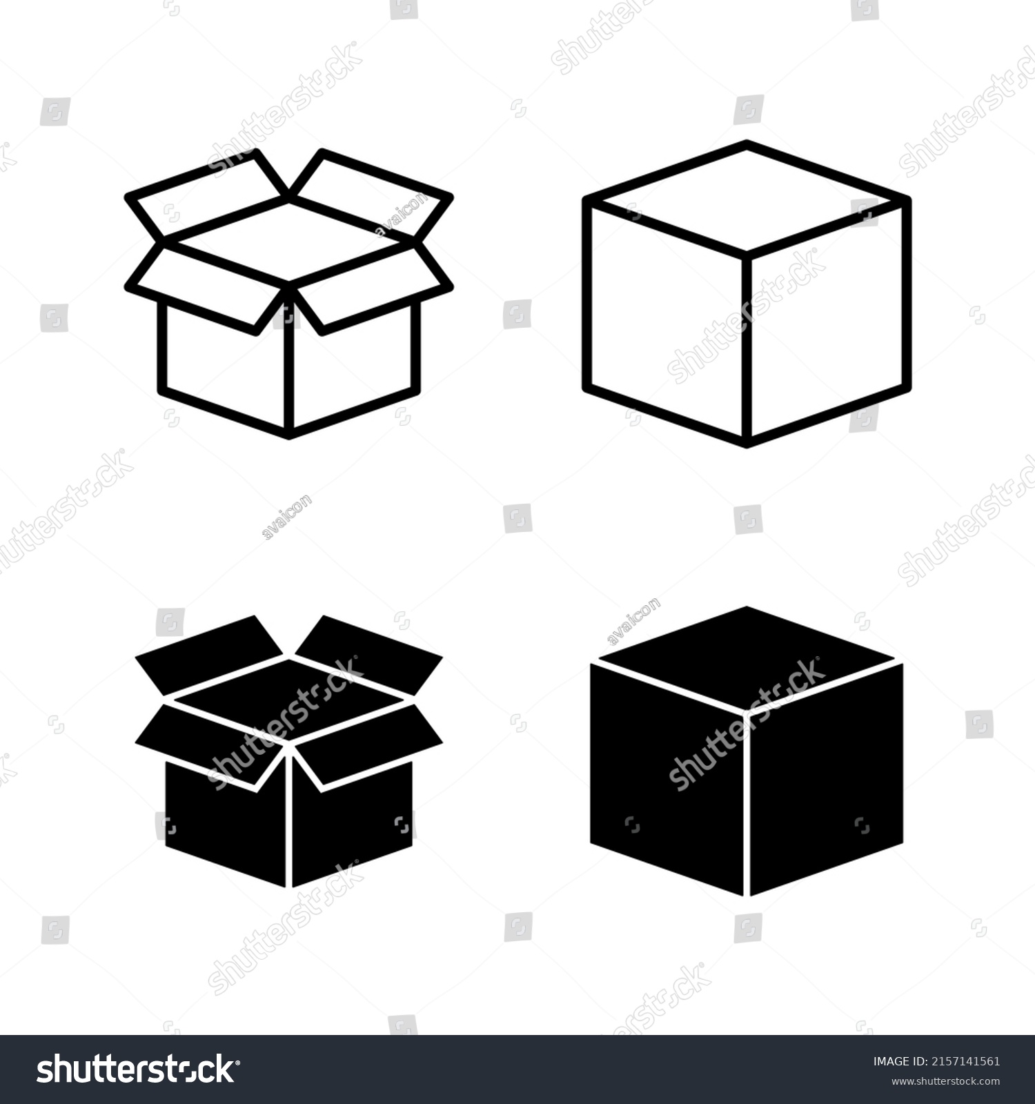 Box Icons Vector Box Sign Symbol Stock Vector (royalty Free) 2157141561