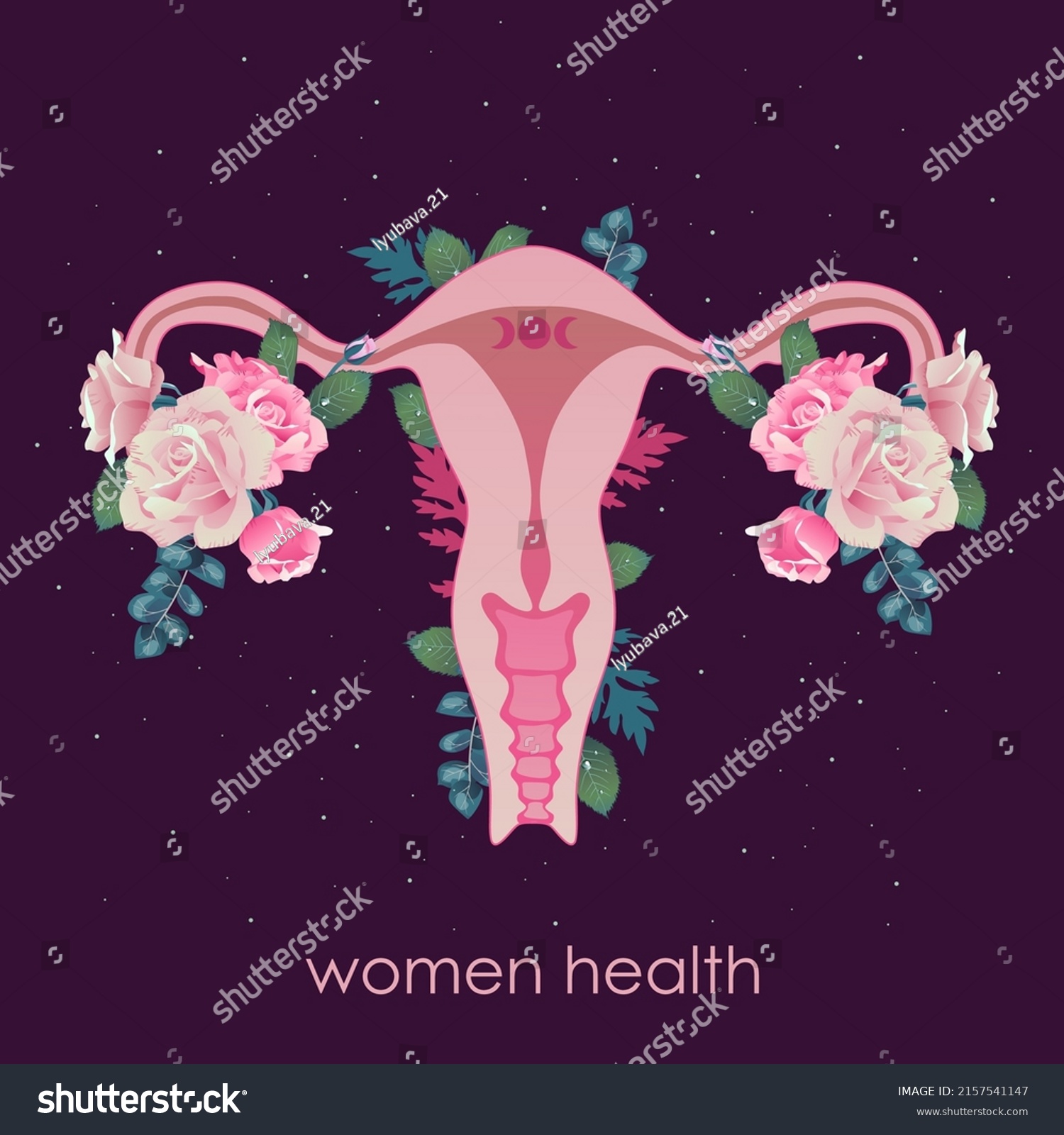 Beautiful Female Reproductive System Flowers Feminine Stock Vector