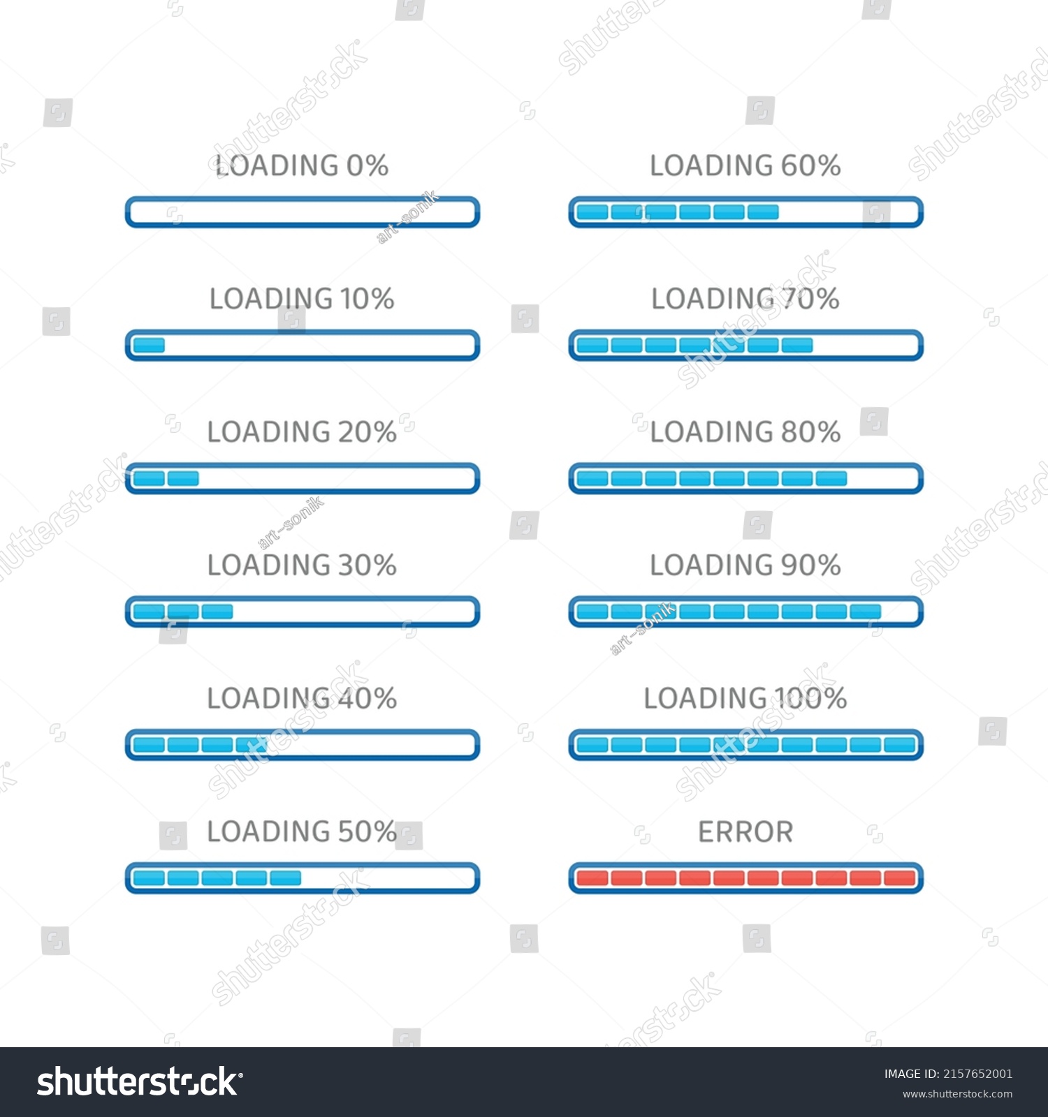 Loading Bars Elements Set Creative Web Stock Vector (Royalty Free ...