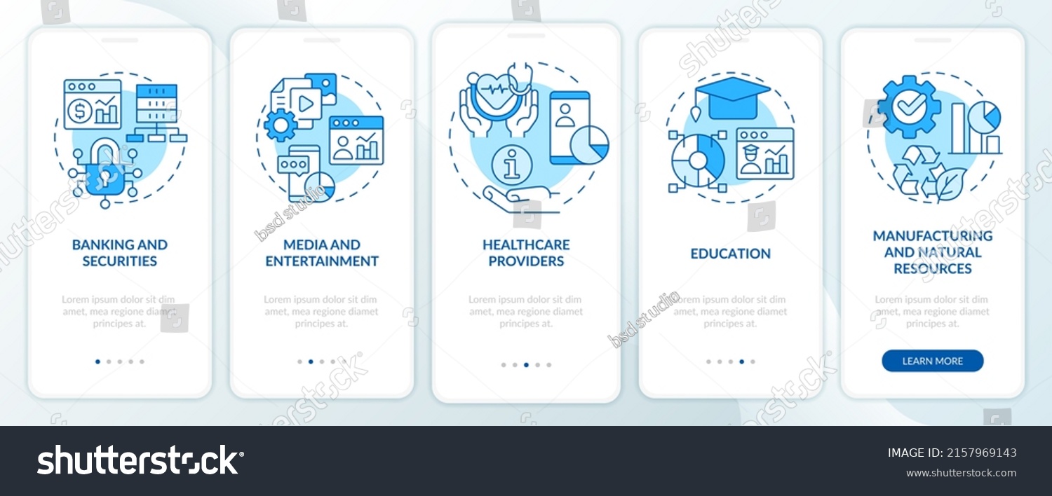 Types Big Data Applications Blue Onboarding Stock Vector Royalty Free 2157969143 Shutterstock