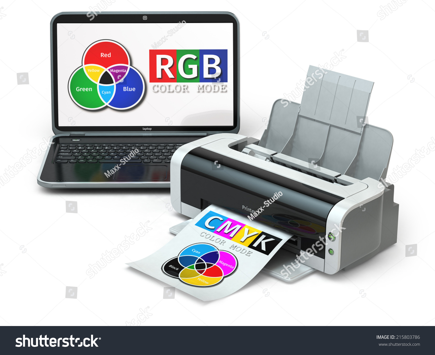 Cmyk Rgb Color Models Laptop Printer Stock Illustration 215803786 ... Cmyk Rgb Color Models Laptop Printer Stock Illustration 215803786 ...
