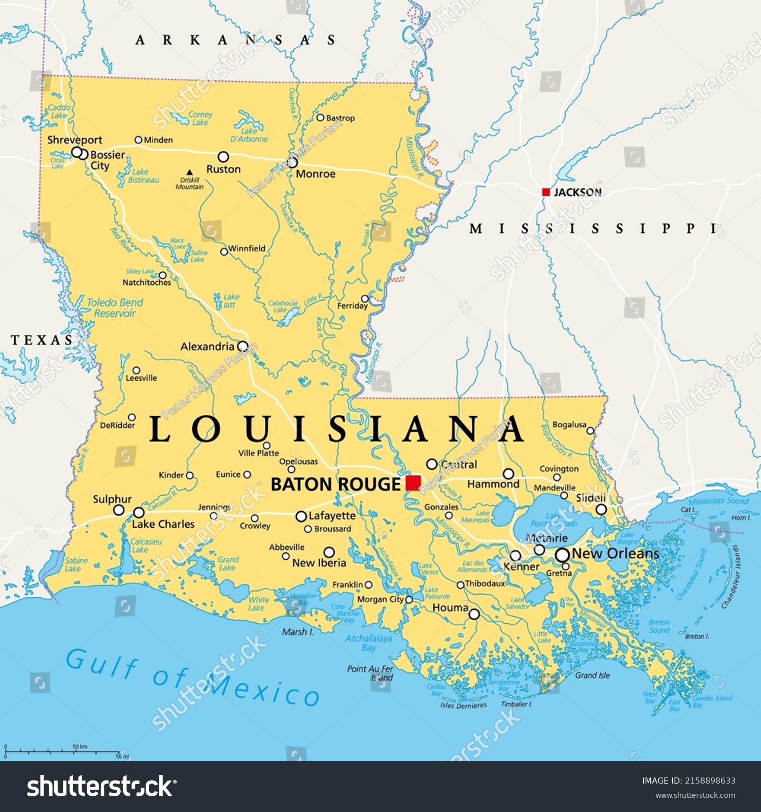 Louisiana La Political Map Capital Baton Stock Vector (Royalty Free ... Louisiana La Political Map Capital Baton Stock Vector (Royalty Free ...