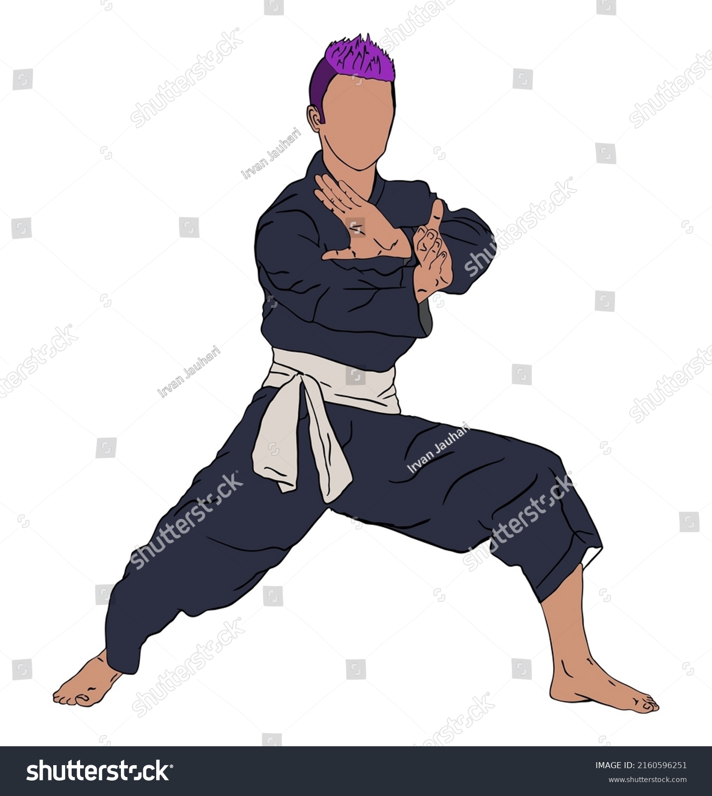 Pencak Silat Pose Illustration Vector Mal 库存矢量图(免版税)2160596251