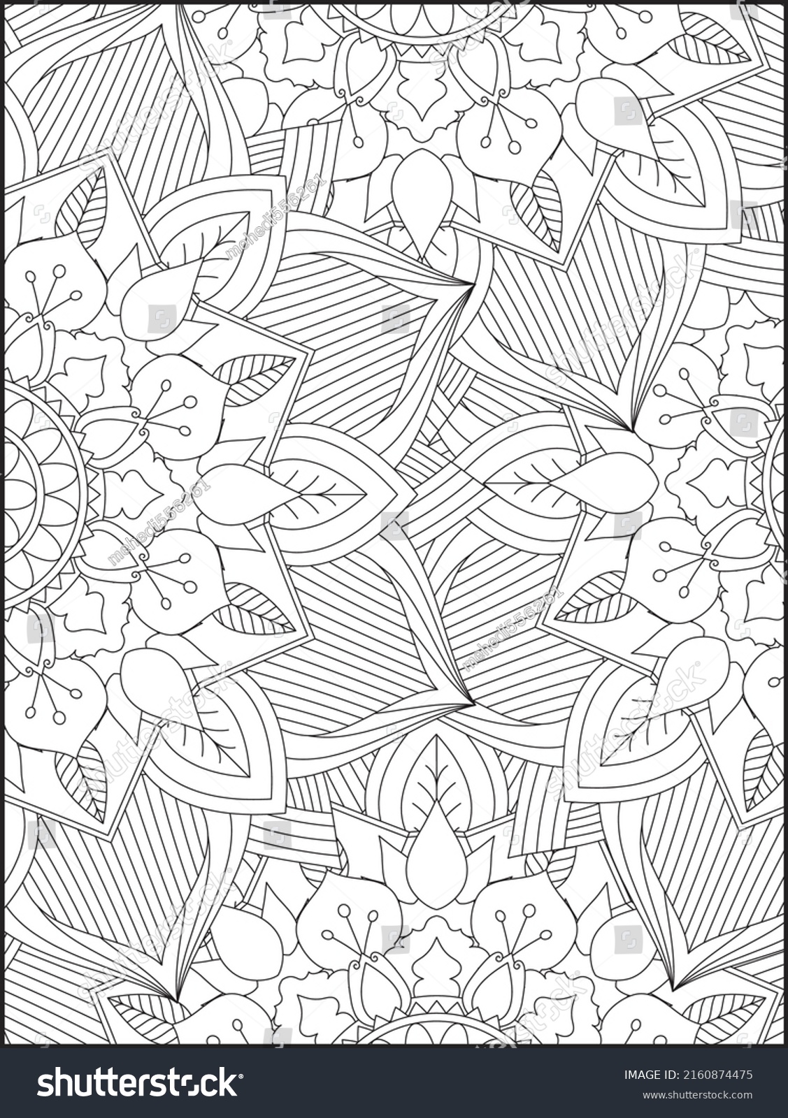 Flower Mandala Coloring Page Floral Illustration Stock Vector Royalty