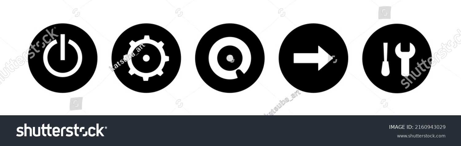 Operating System Interface Icons Black Vector Stock Vector (Royalty ...