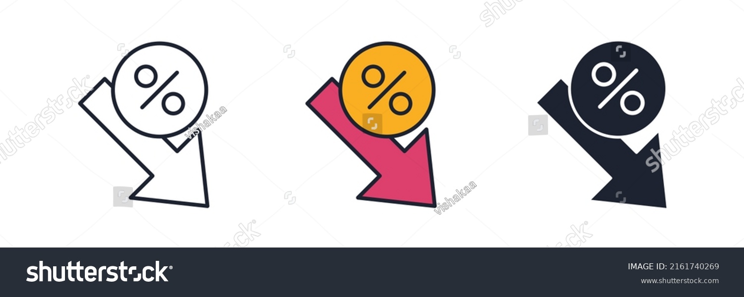 Decrease Icon Symbol Template Graphic Web Stock Vector (Royalty Free ...