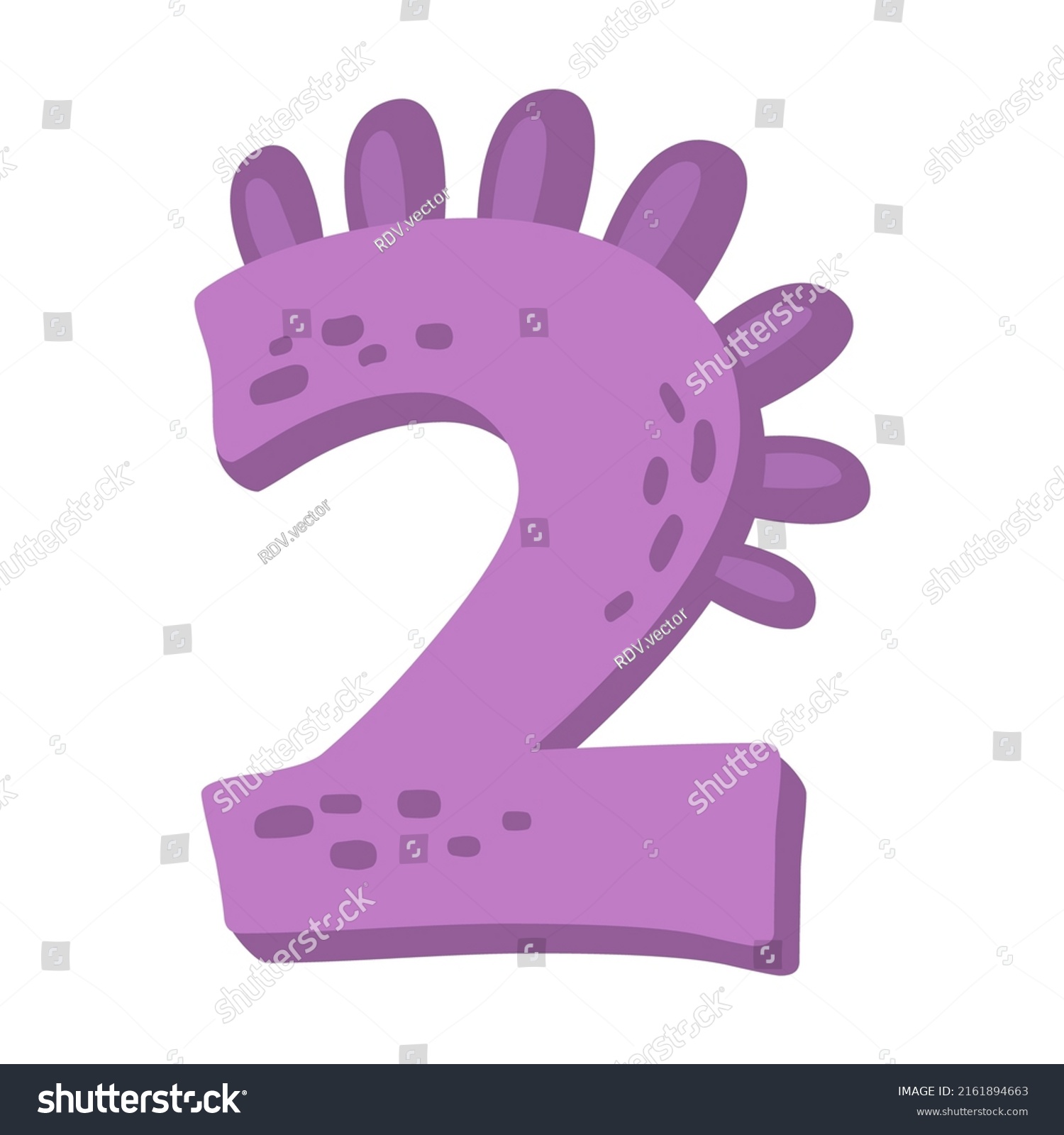 Colorful Number Two Dinosaur Spikes Vector Stock Vector (Royalty Free ... Colorful Number Two Dinosaur Spikes Vector Stock Vector (Royalty Free ...