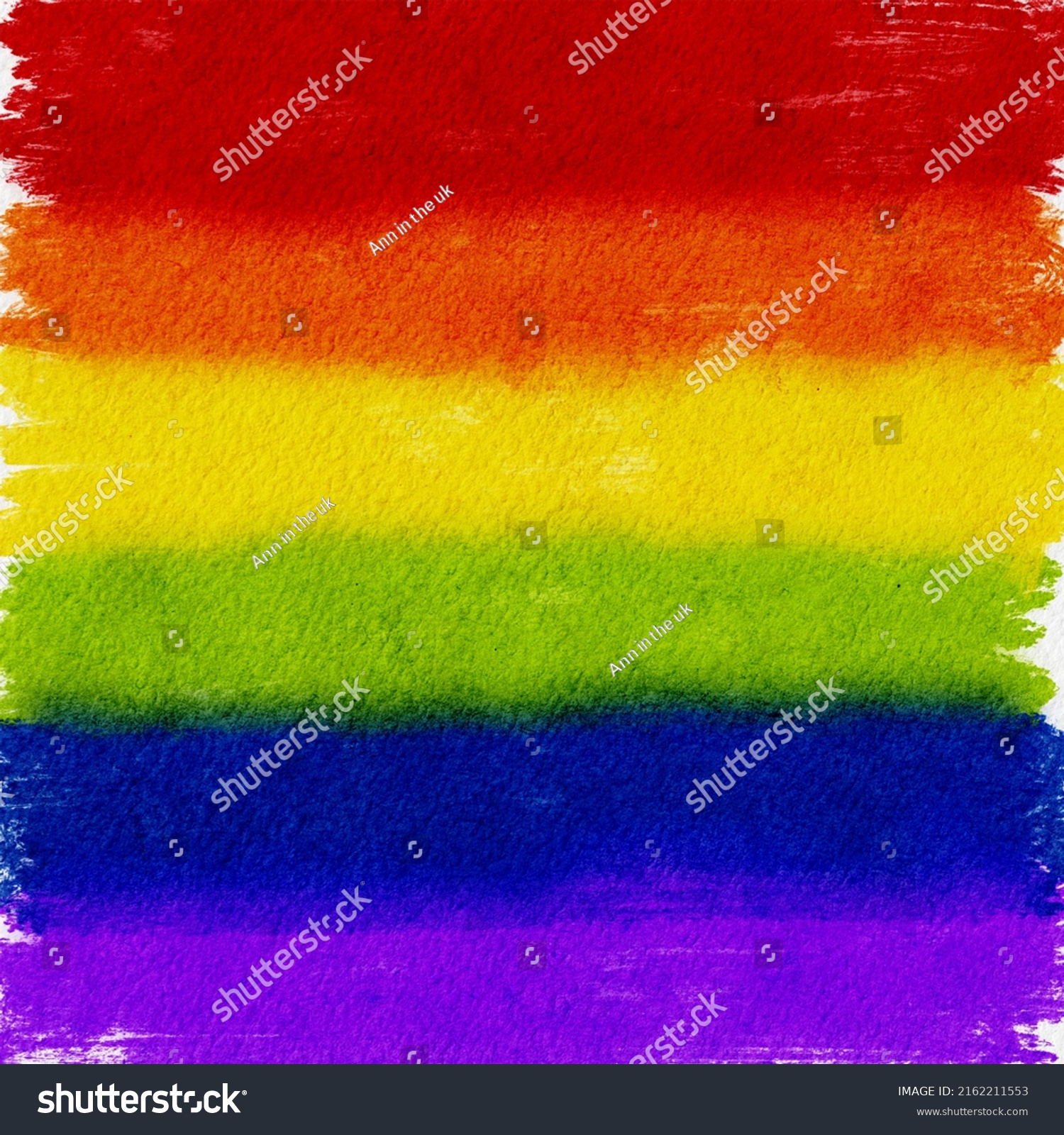 Lgbt Pride Watercolour Rainbow Flag On Stock Illustration 2162211553