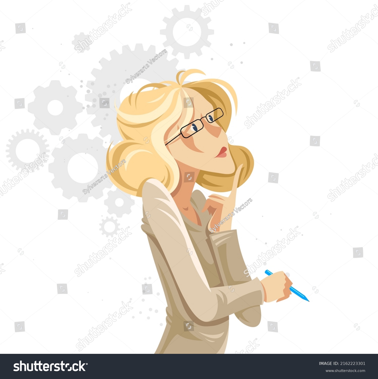Business Woman Gear Cogs System Vector Stock Vector (Royalty Free ... Business Woman Gear Cogs System Vector Stock Vector (Royalty Free ...