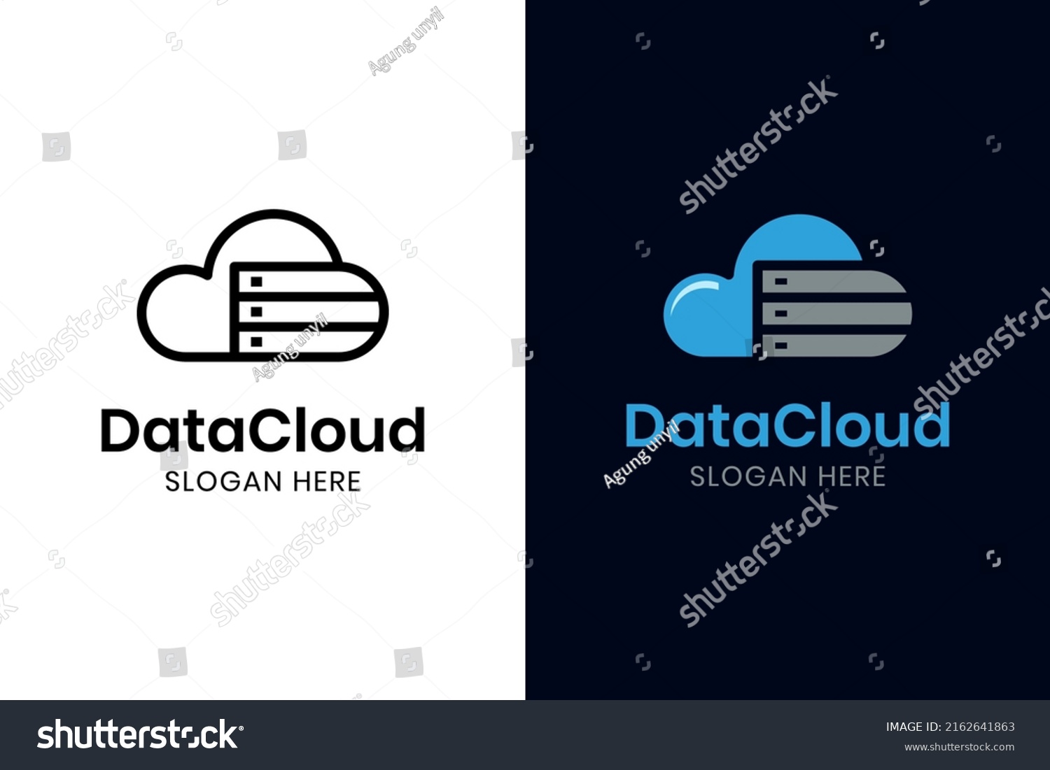 Vector Cloud Data Technology Logo Design Stock Vector (Royalty Free ...