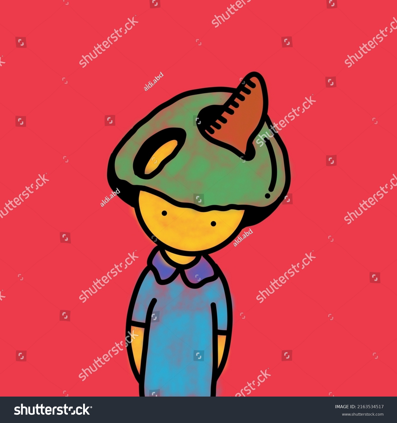 Animated Character That Has Horns Stock Vector Royalty Free 2163534517 Shutterstock