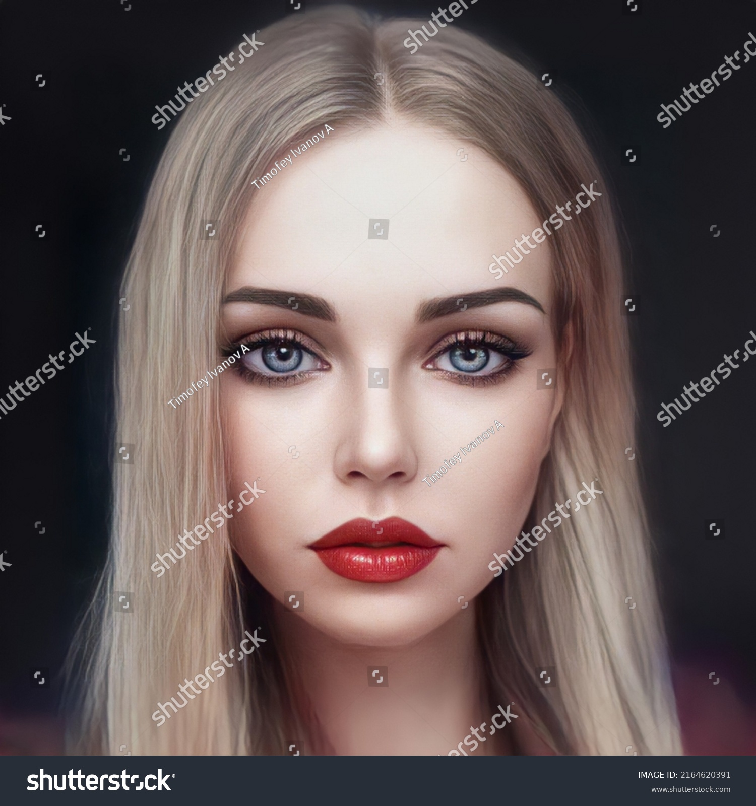 3d Image Portrait Girl Makeup Stock Illustration 2164620391 Shutterstock