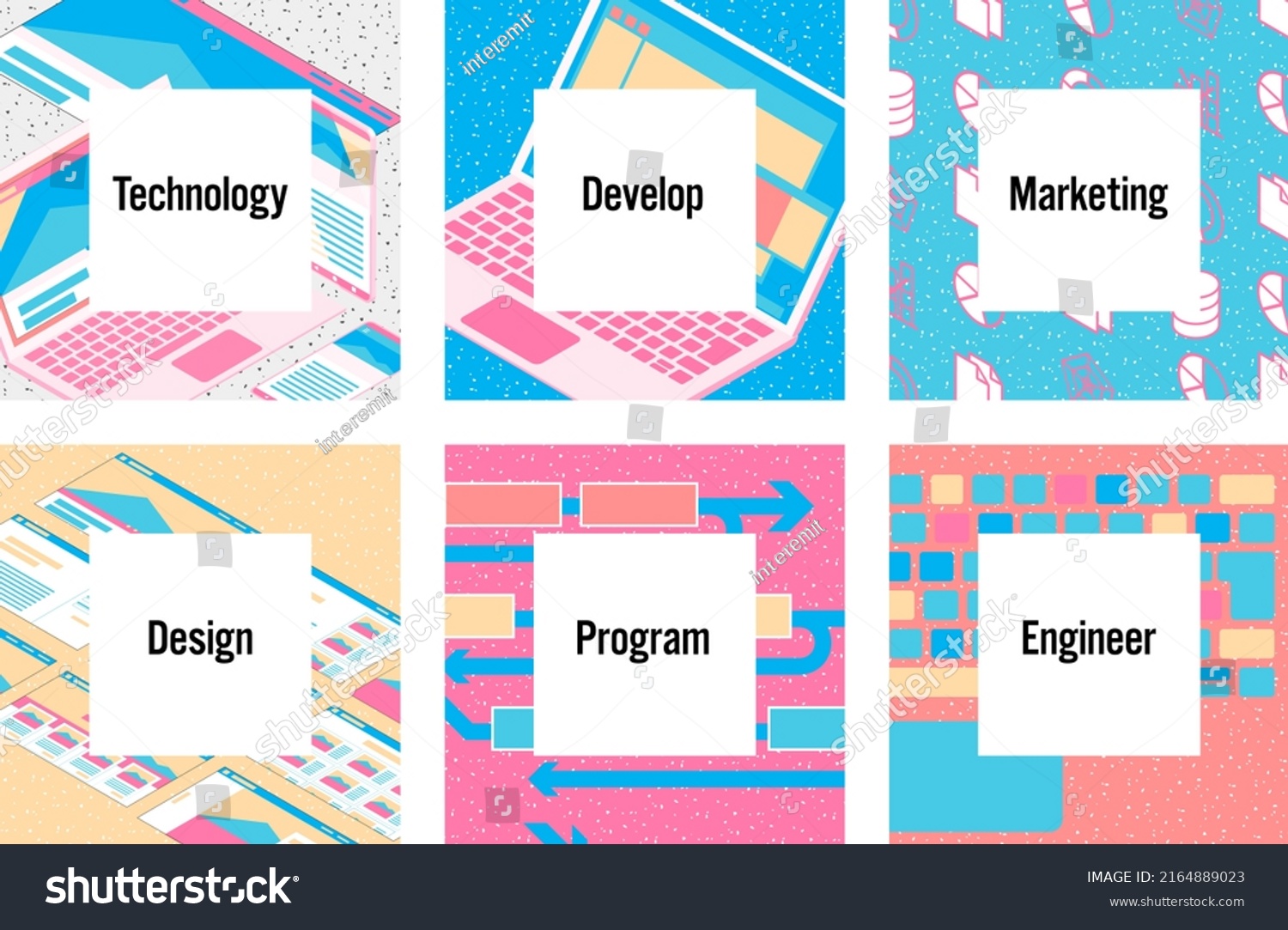 System Development Web Designing Square Vector Stock Vector (Royalty ...