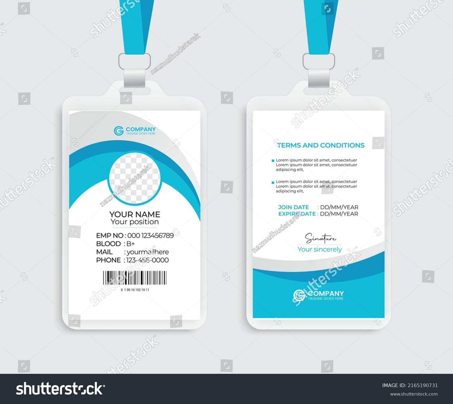 Modern Creative Corporate Company Employee Id Stock Vector (Royalty ... Modern Creative Corporate Company Employee Id Stock Vector (Royalty ...