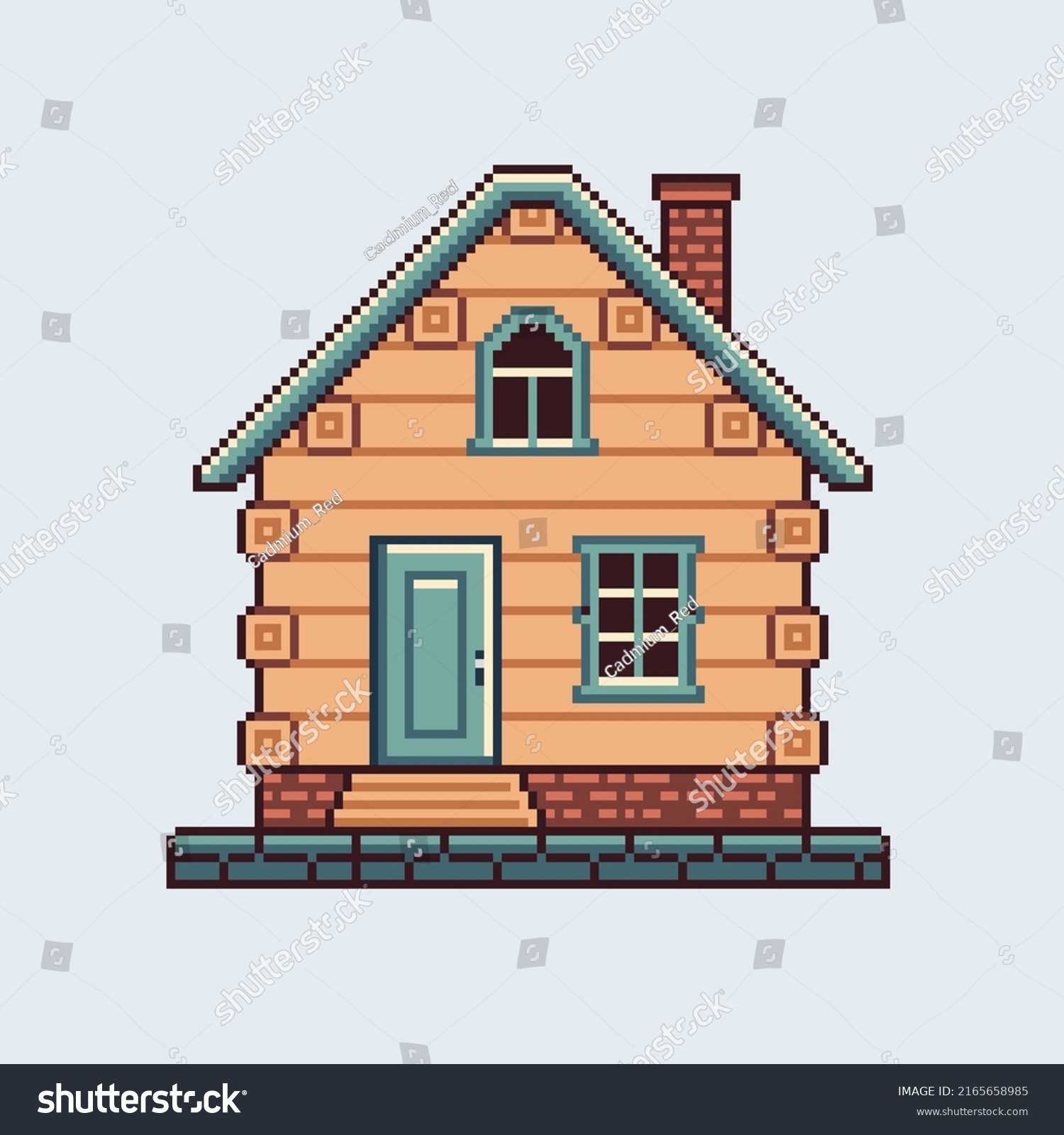 Wooden House Pixel Art Cozy Log Stock Vector (Royalty Free) 2165658985 ... Wooden House Pixel Art Cozy Log Stock Vector (Royalty Free) 2165658985 ...