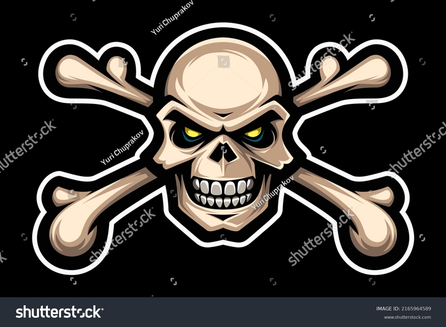 Skull Bones Pirate Symbol Jolly Roger Stock Vector Royalty Free