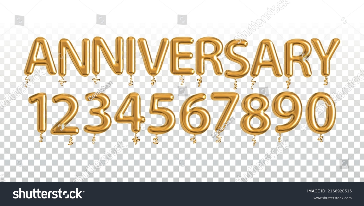 Vector Realistic Isolated Golden Balloon Text Stock Vector (royalty