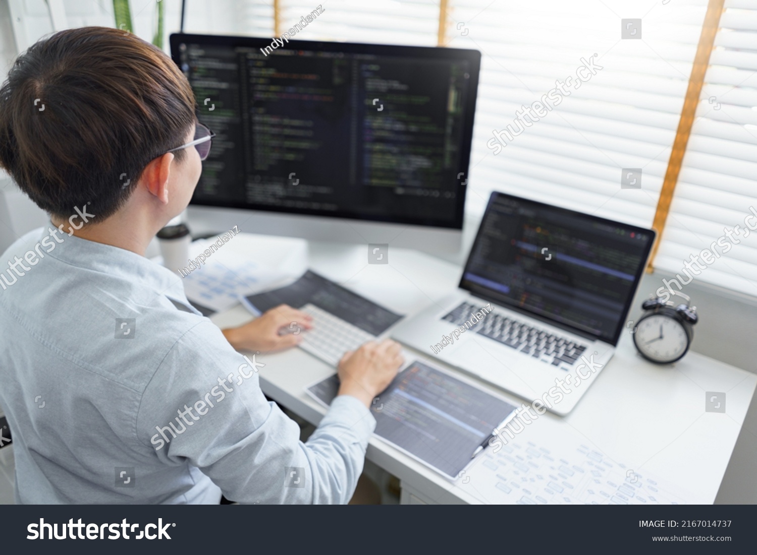 Software Development Concept Male Programmer Typing Stock Photo ... Software Development Concept Male Programmer Typing Stock Photo ...