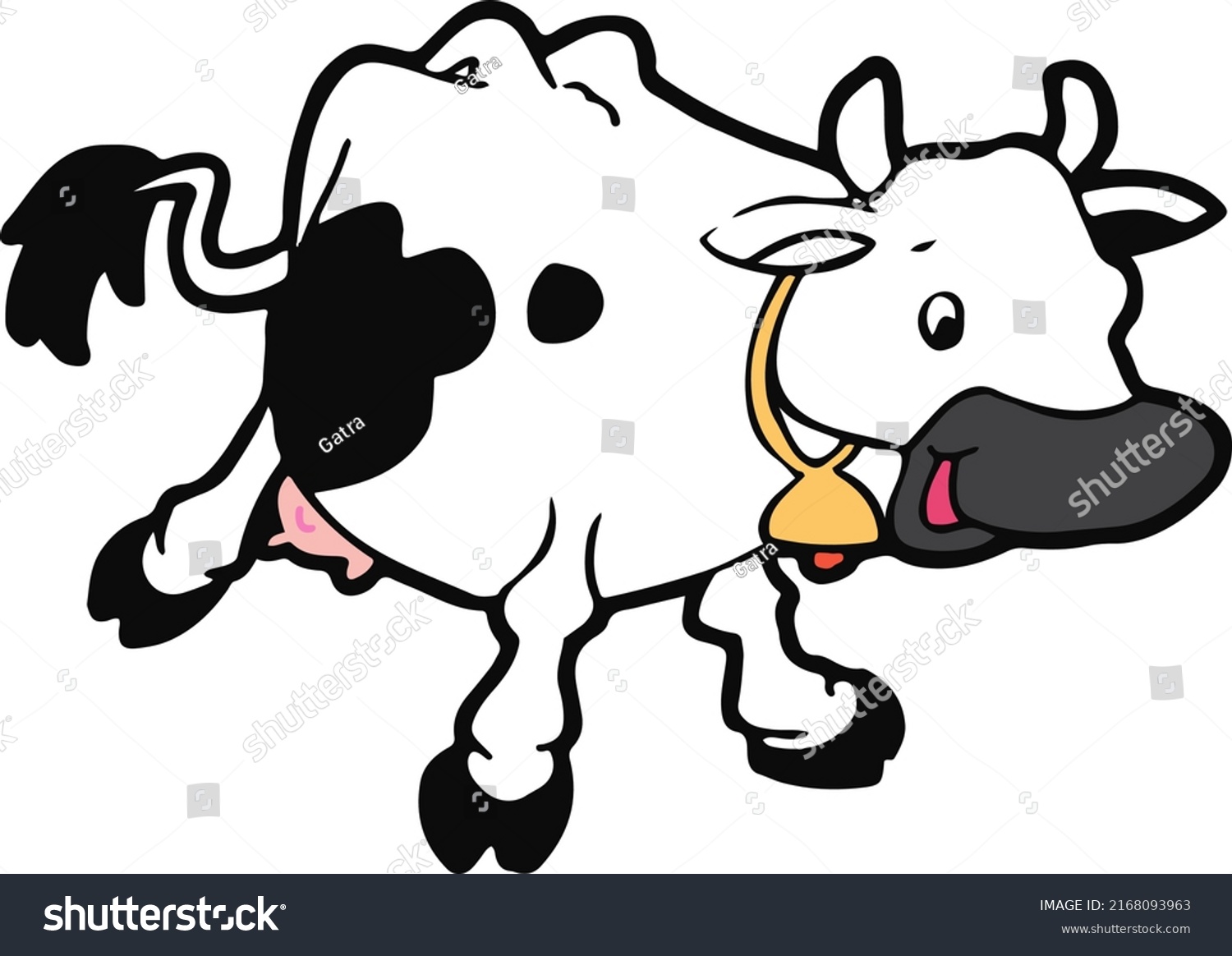 Funny Smiling Cute Cow Cartoon Illustration Stock Vector Royalty Free