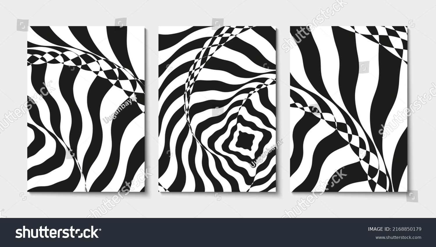 Set Black White Poster Geometric Shapes Stock Vector (Royalty Free ...