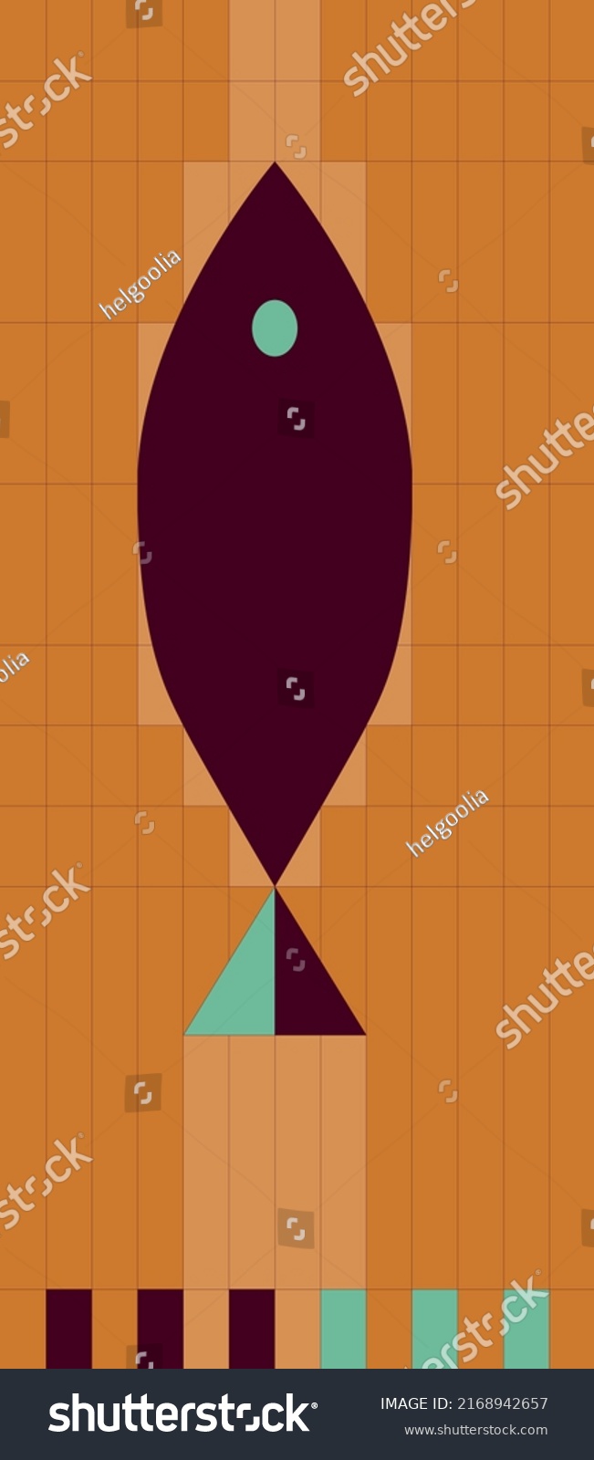 Vector Symmetry Fish On Checkered Background Stock Vector (Royalty Free ...