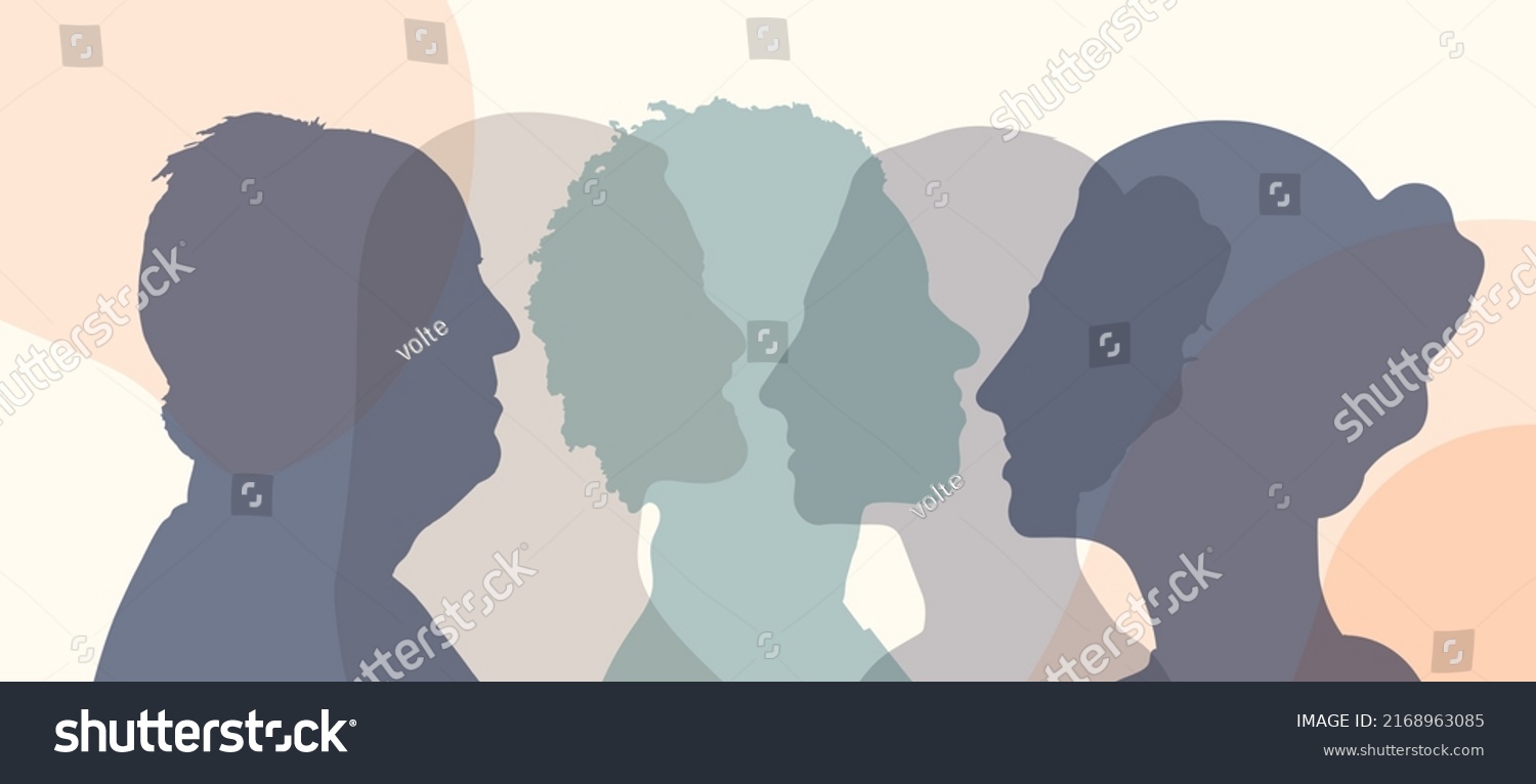 Group People Different Nationalities Multiple Exposure Stock Vector ... Group People Different Nationalities Multiple Exposure Stock Vector ...