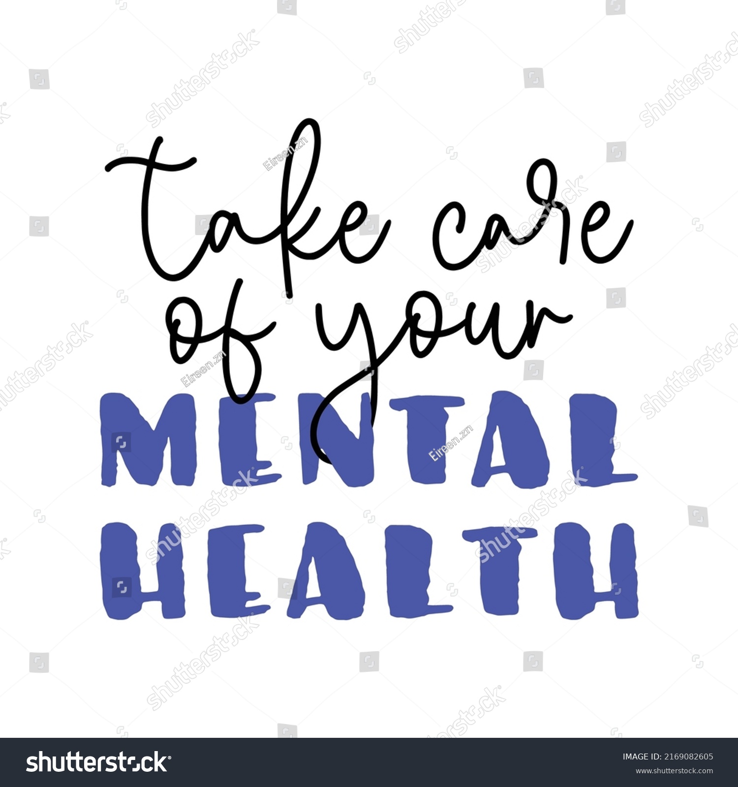 Vector Illustration Take Care Your Mental Stock Vector Royalty Free
