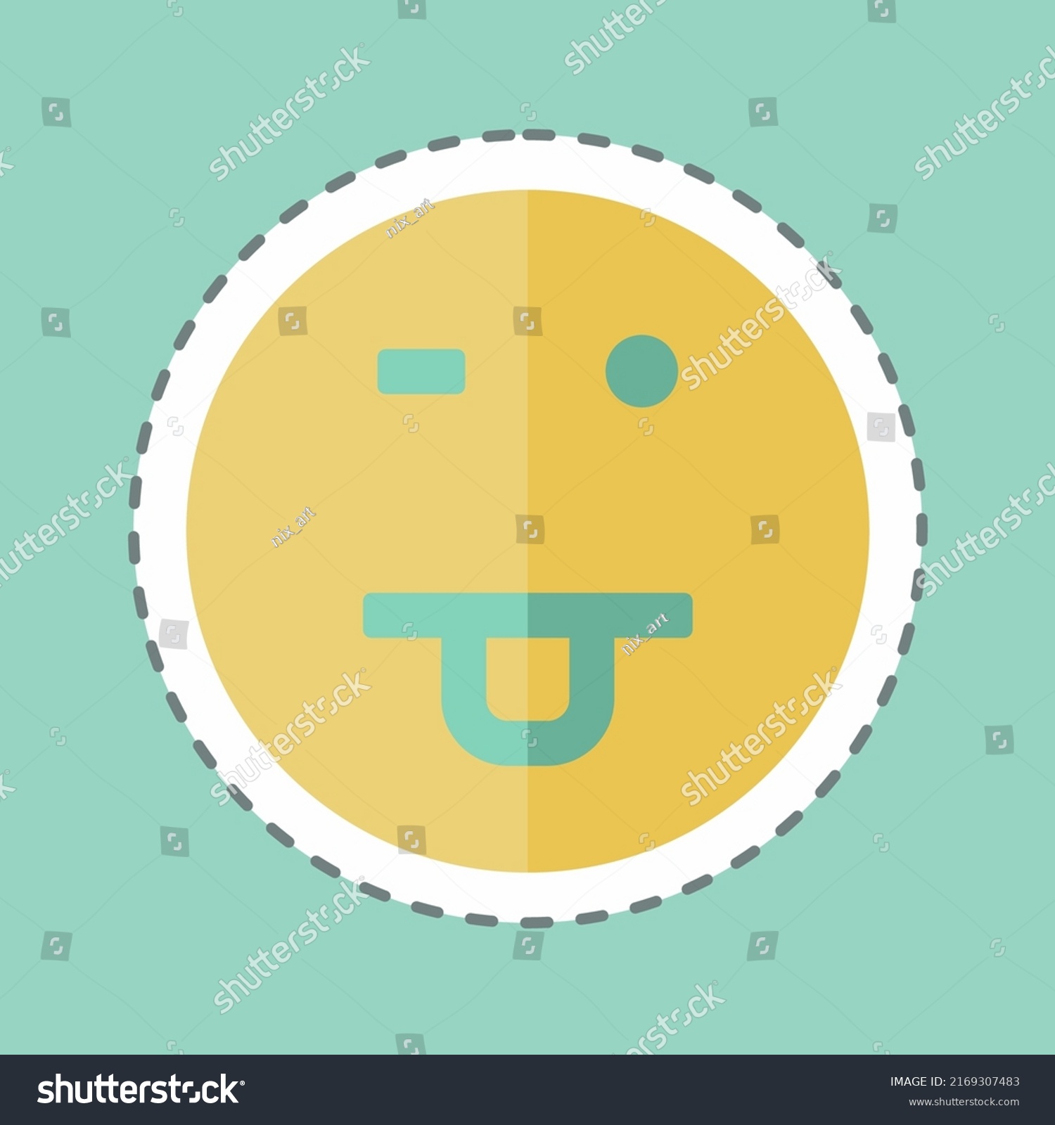 Sticker Line Cut Emoticon Drooling Suitable Stock Vector (Royalty Free ... Sticker Line Cut Emoticon Drooling Suitable Stock Vector (Royalty Free ...