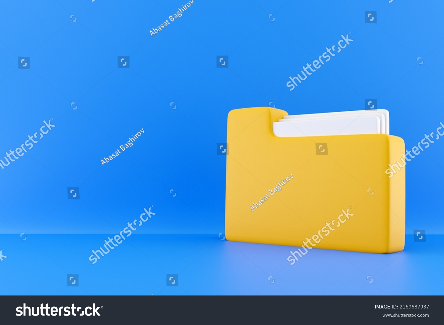 3d Render Document Folder 3d Rendering Stock Illustration 2169687937 ...